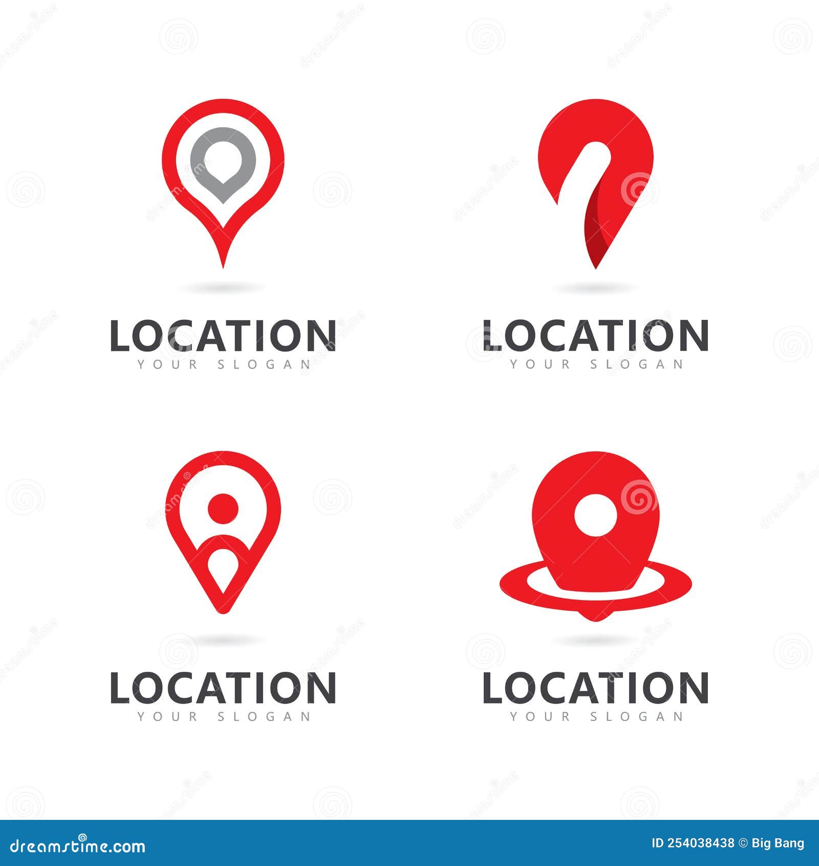 Abstract Location Pin Logo Icon Design Stock Vector - Illustration of ...