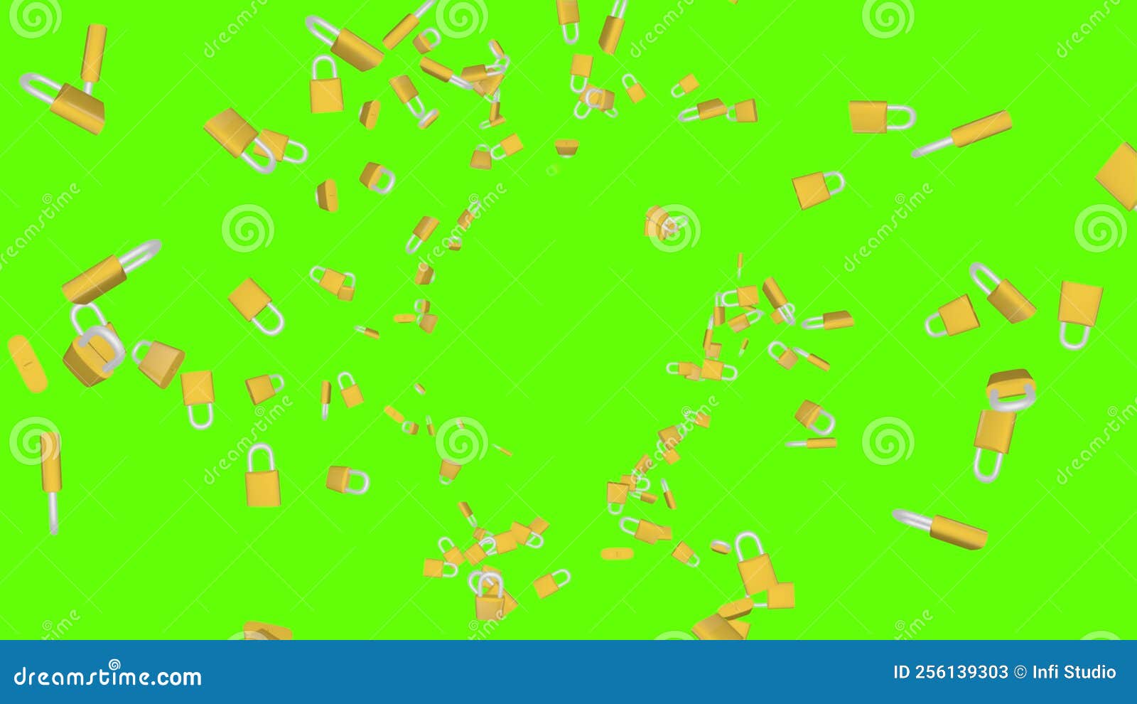 Abstract Lock Padlock Spinning Cyber Security Connection System Loop ...