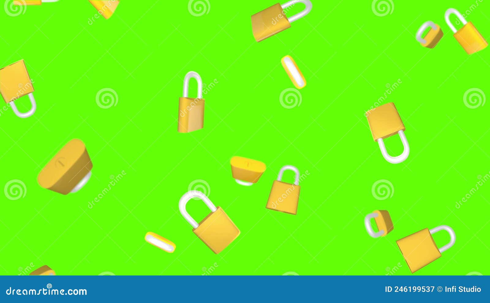 Abstract Lock Padlock Spinning Cyber Security Connection System Loop ...