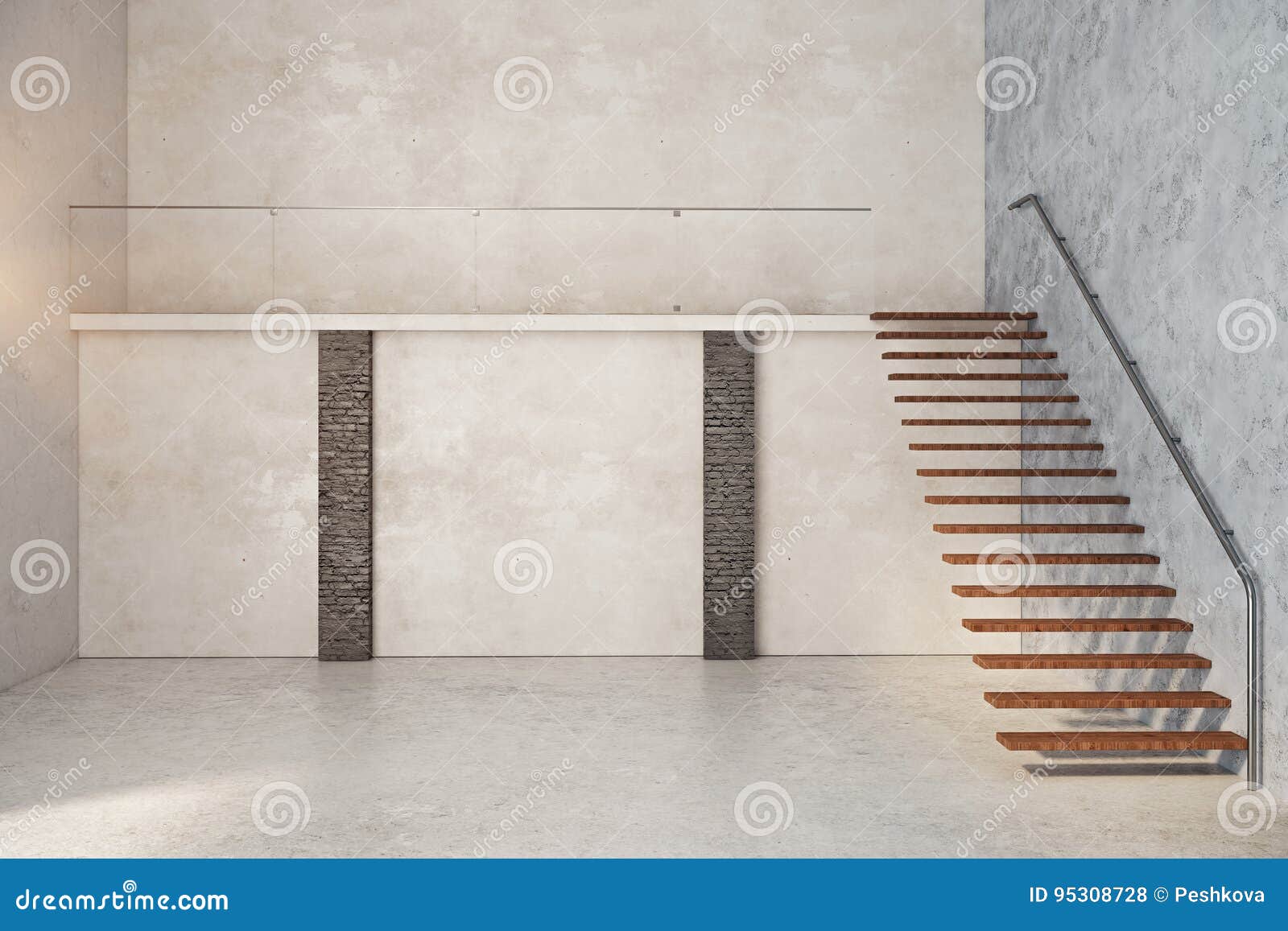 Abstract Loft Interior Front Stock Illustration - Illustration of ...