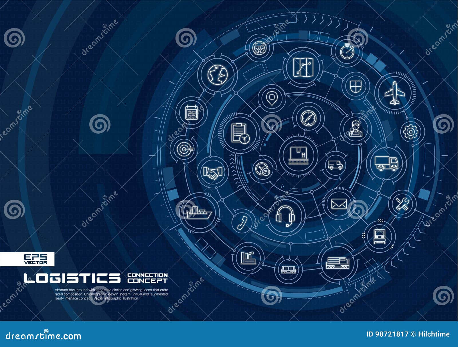 Logistic Integrated Thin Line Symbols. Vector Illustration ...