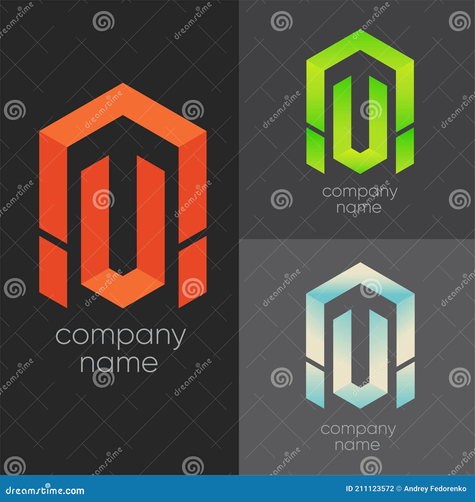 Polygonal Logos. Abstract Geometric Company Sign and Logo Elements ...