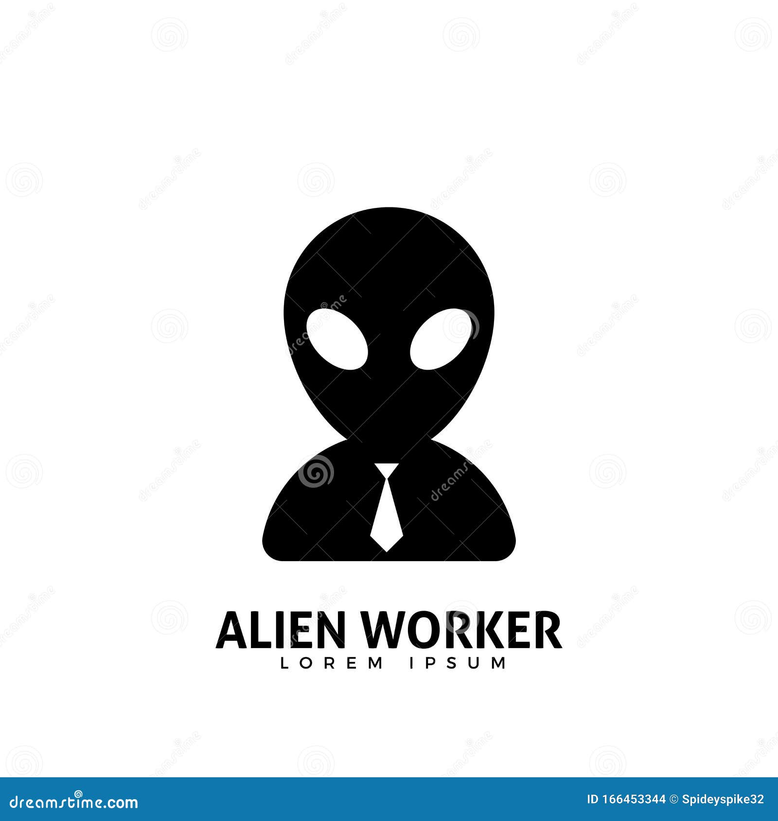 Abstract Logo of Alien Worker. Isolated Vector Illustration Stock ...