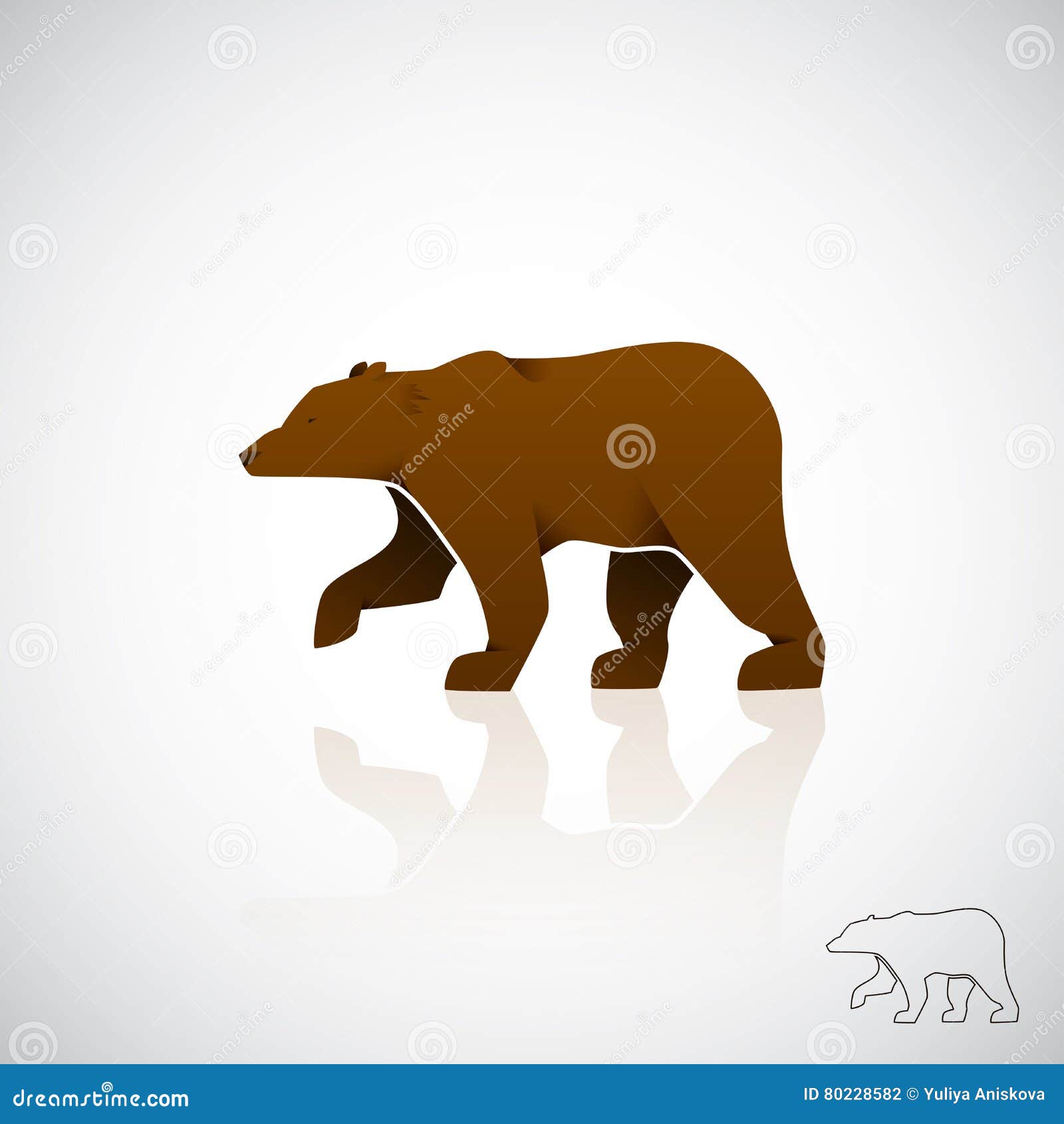 Abstract Logo Brown Bear. Vector Illustration. Stock Vector ...