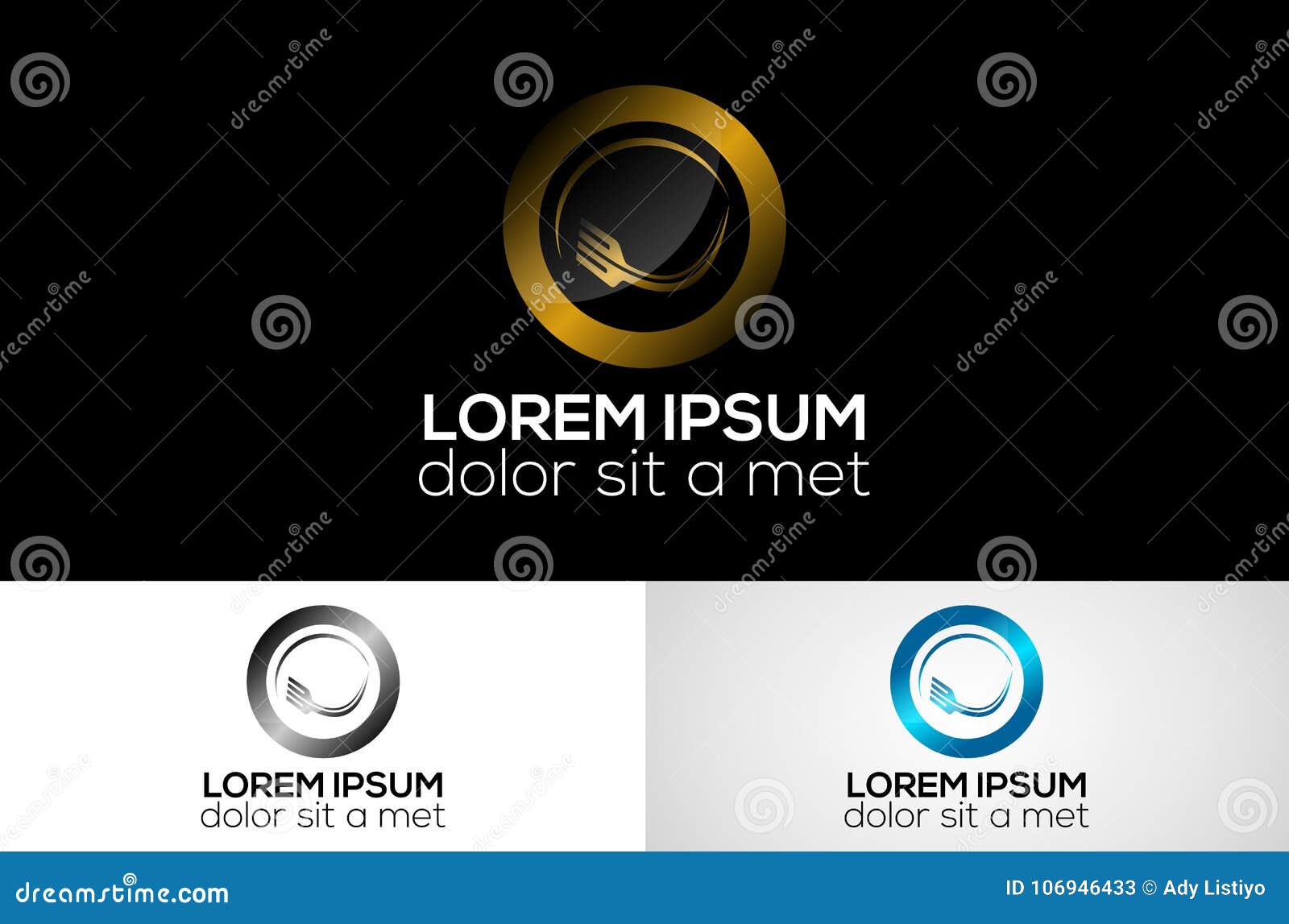 Circle fork logo stock illustration. Illustration of colored - 106946433