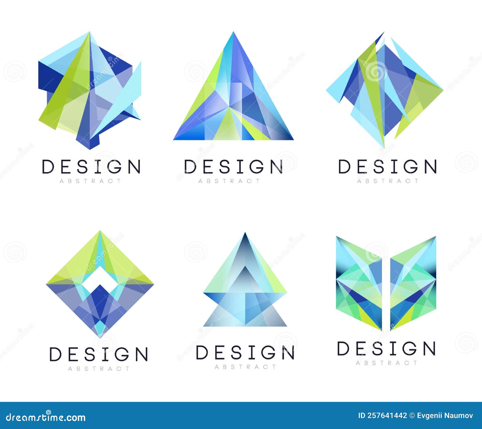 Abstract Logo Design Set. Creative Polygonal Shape Badges Vector ...