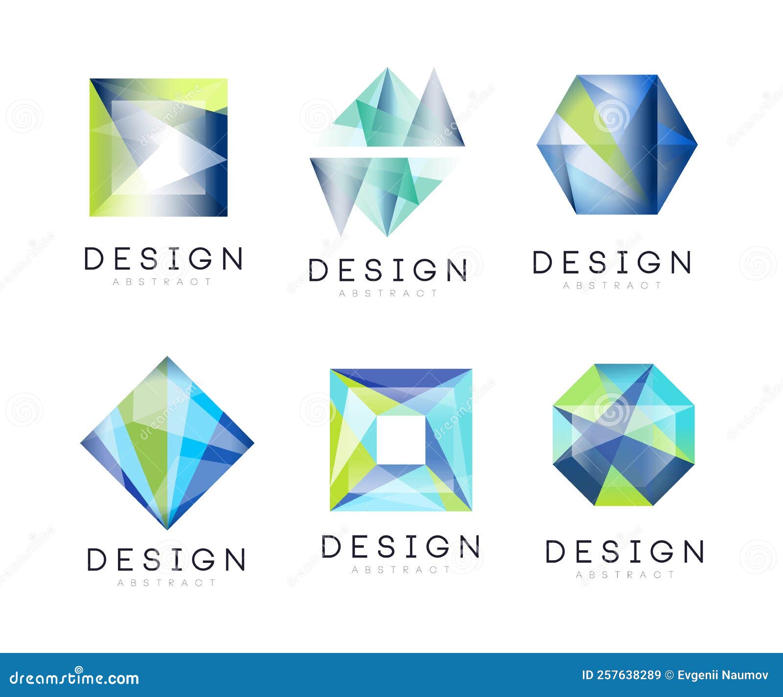 Abstract Logo Design Set. Trendy Creative Modern Polygonal Badges ...
