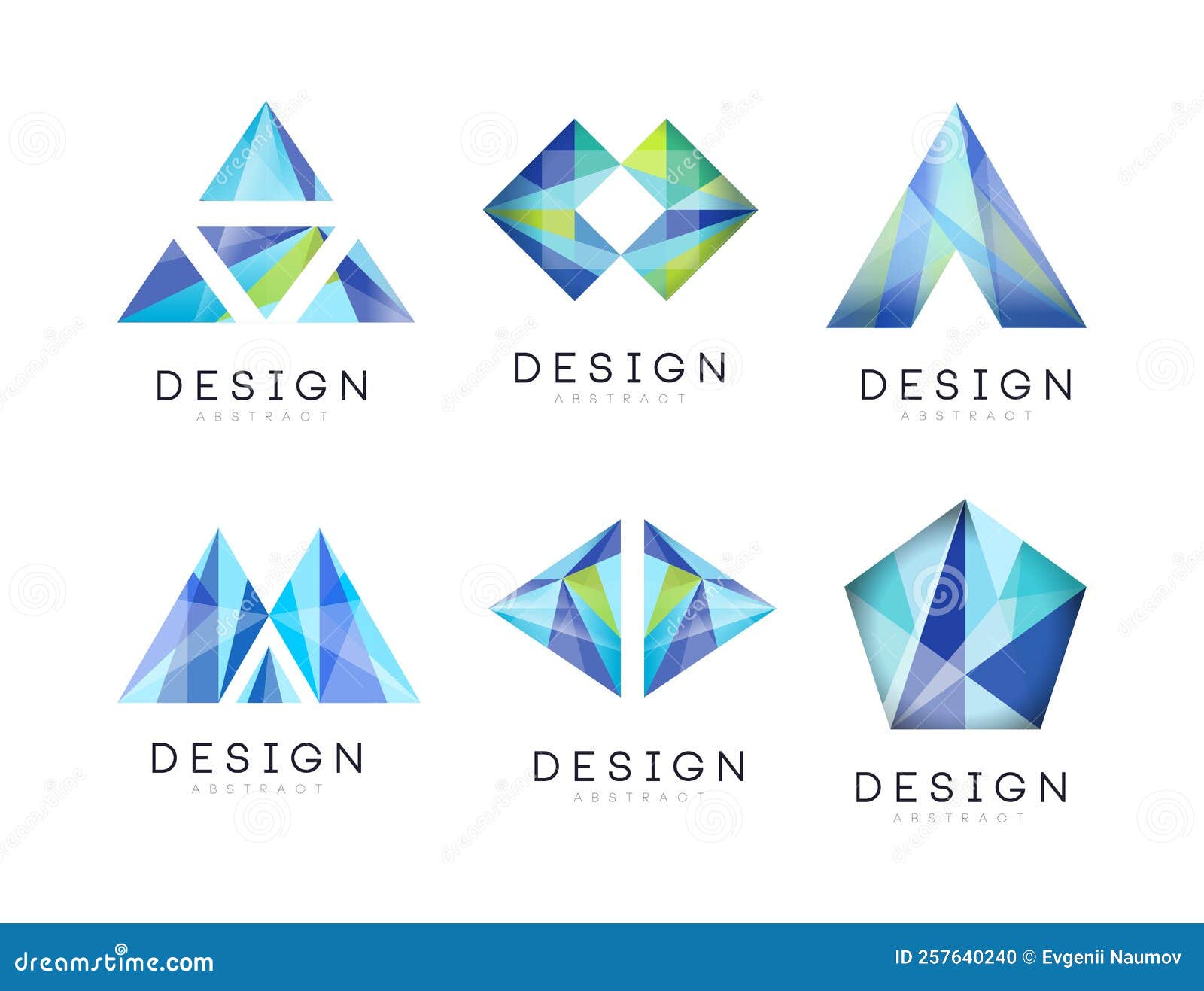 Abstract Logo Design Set. Trendy Creative Polygonal Shape Badges Vector ...