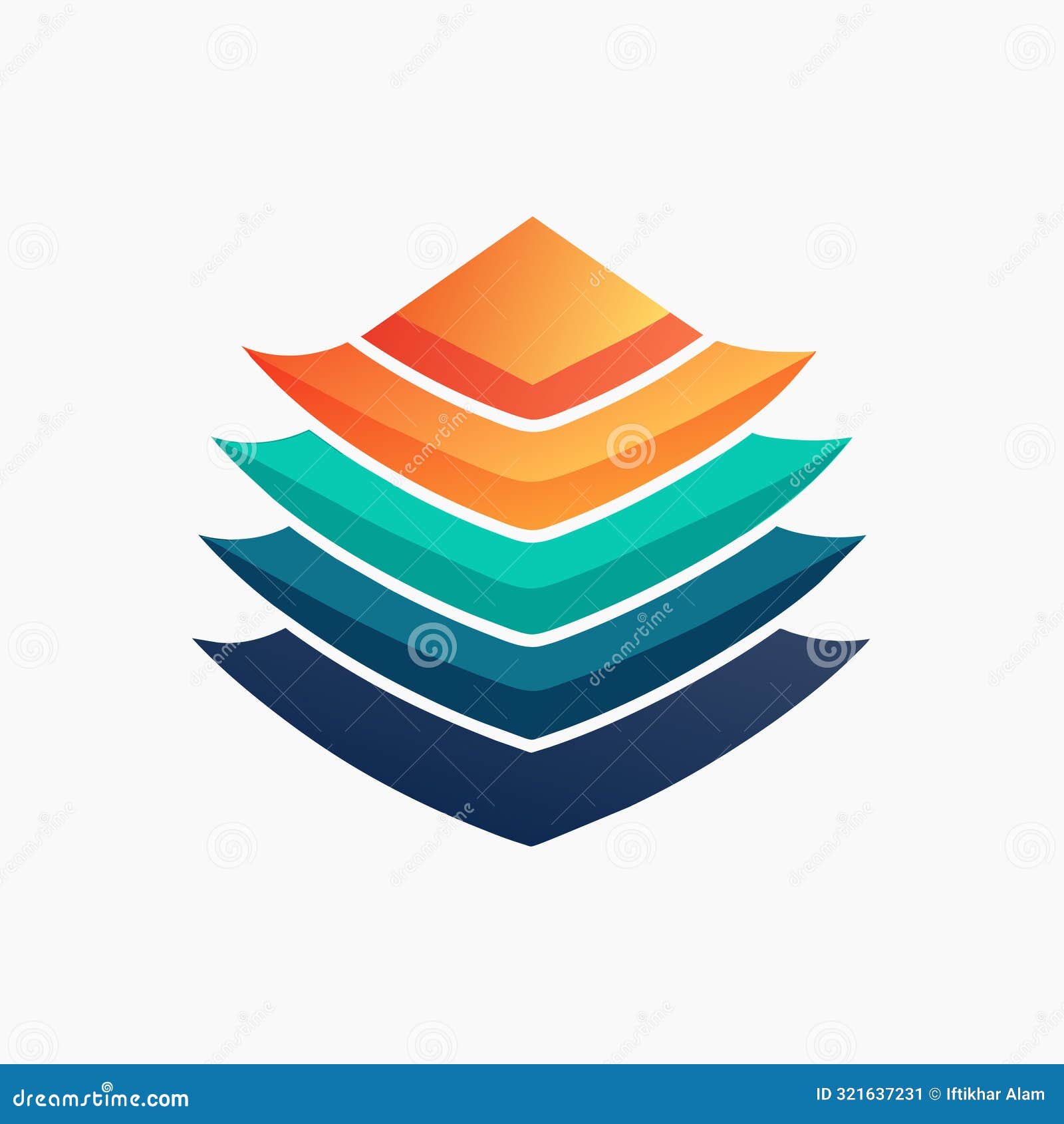Abstract Logo Design Template with Stacked Layers in Vibrant Colors ...