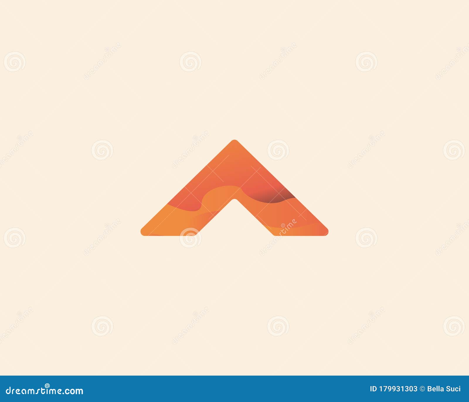 Abstract Logo Design with Triangle Style and Orange Color Stock Vector ...