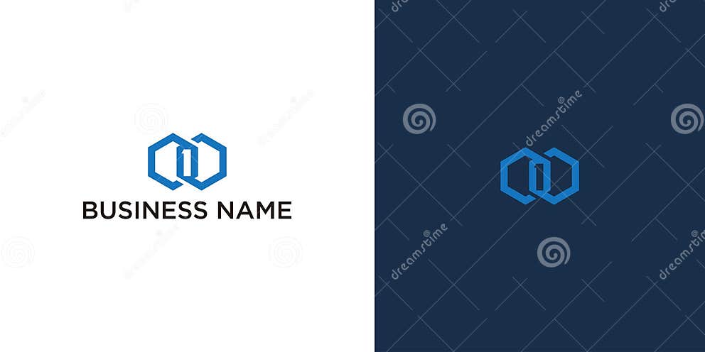 Abstract Logo Design with Two Interconnected Hexagons Stock Vector ...