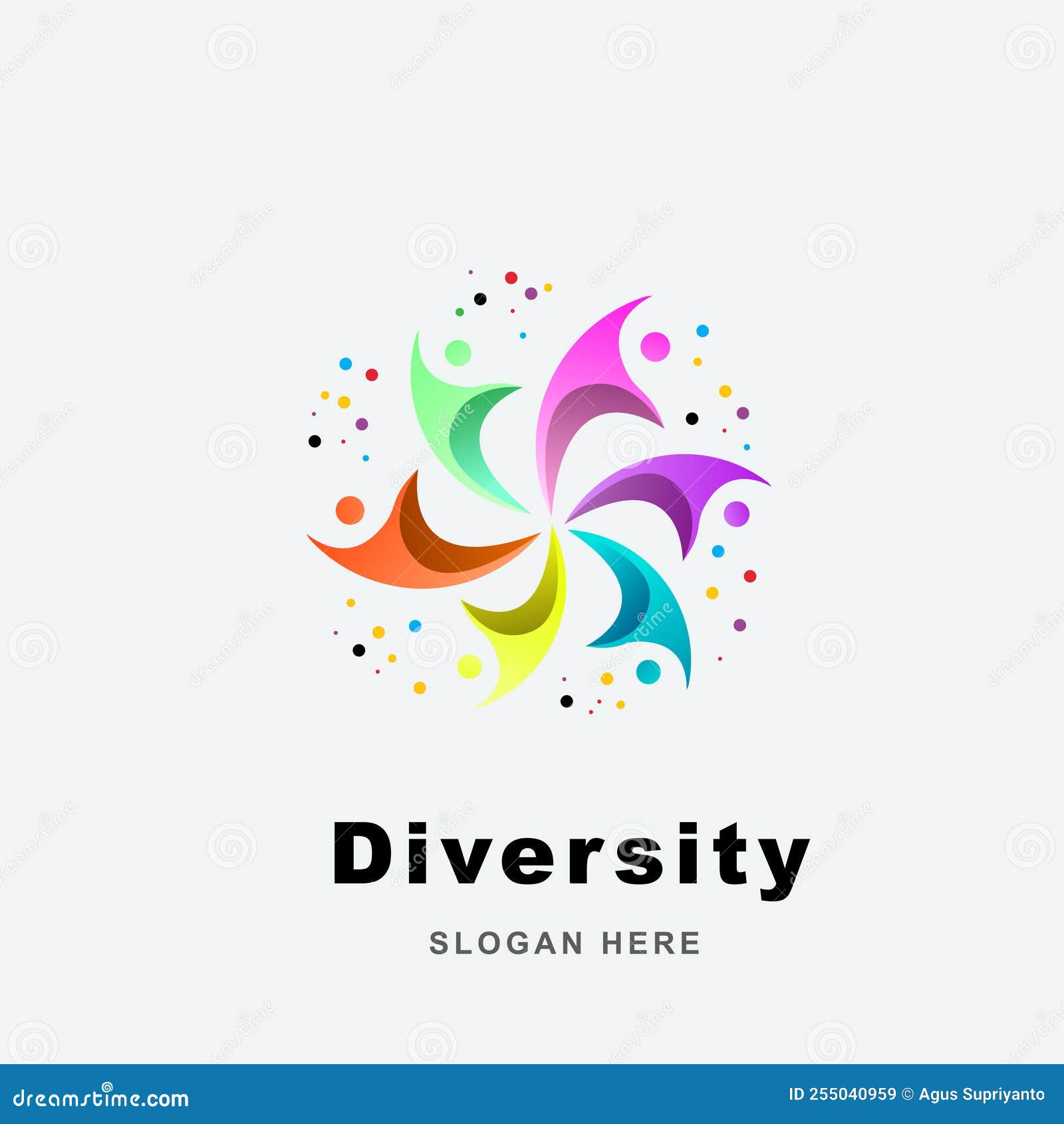 Abstract Logo Diversity and Togetherness People Circle Stock Vector ...