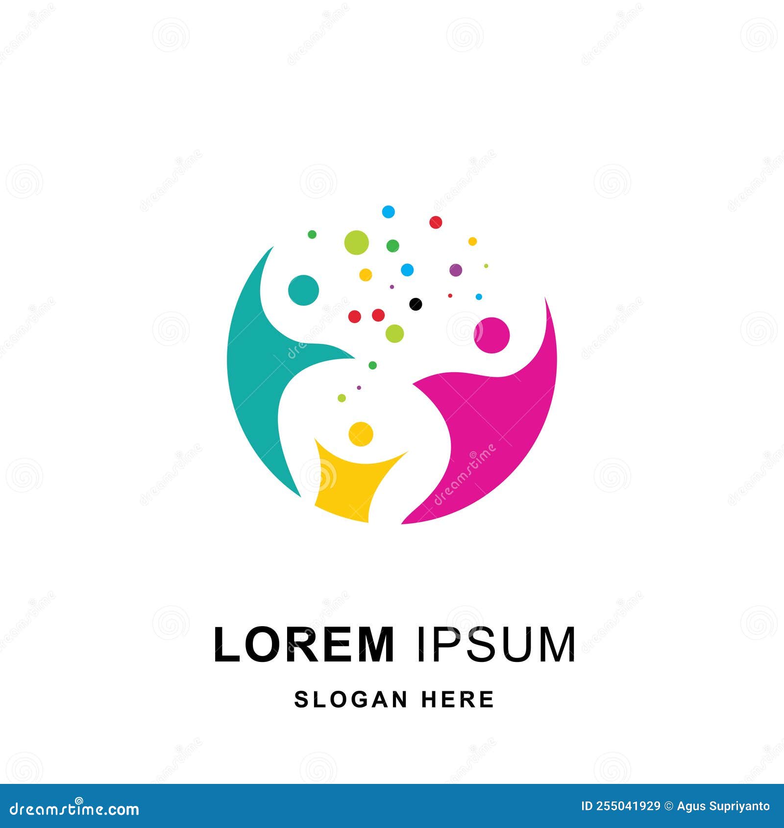 Abstract Logo Diversity and Togetherness of Social People. Stock Vector ...
