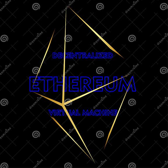 Abstract Logo of Ethereum As a Virtual Machine on a Dark Background ...