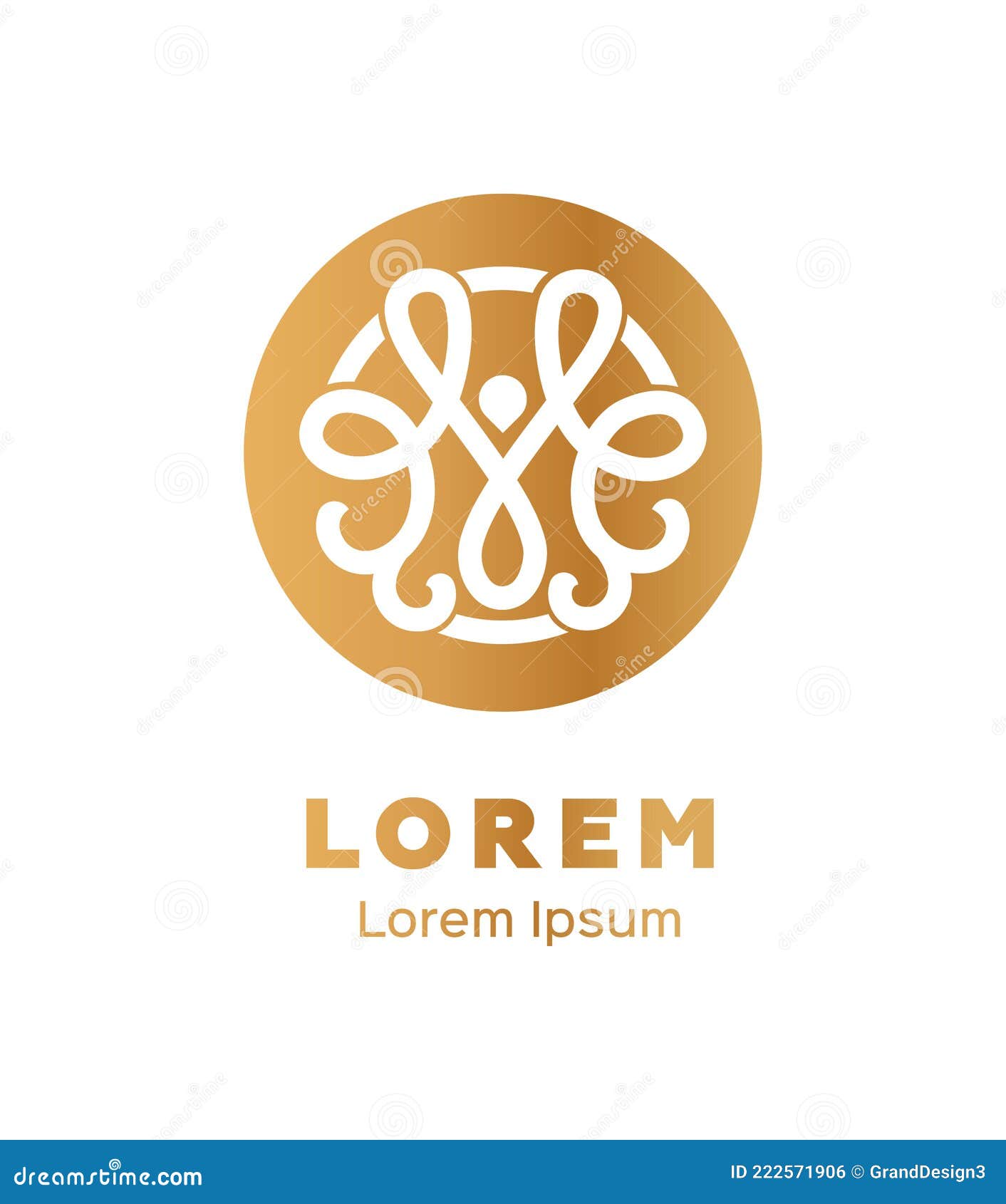 Abstract Logo. Gold Circle with a Pattern Stock Vector - Illustration ...