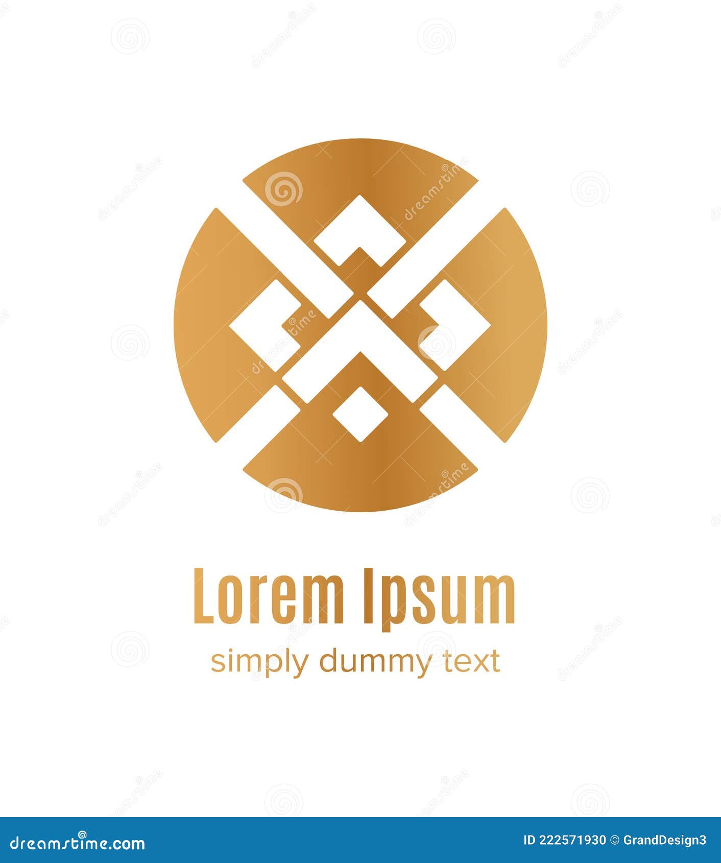 Abstract Logo. Gold Circle with a Pattern Stock Vector - Illustration ...