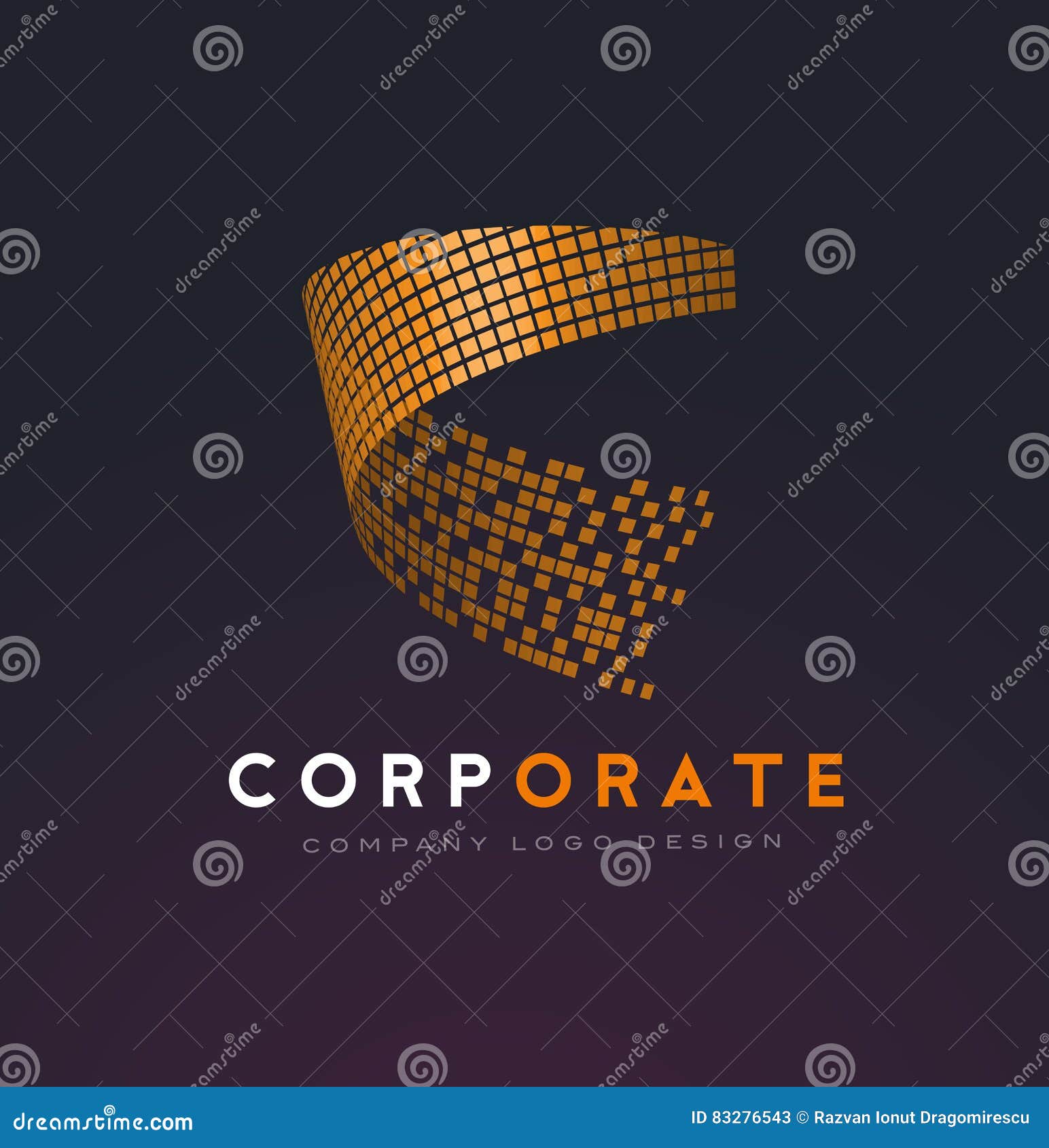 Abstract Logo with Gold Squares Stock Vector - Illustration of trendy ...