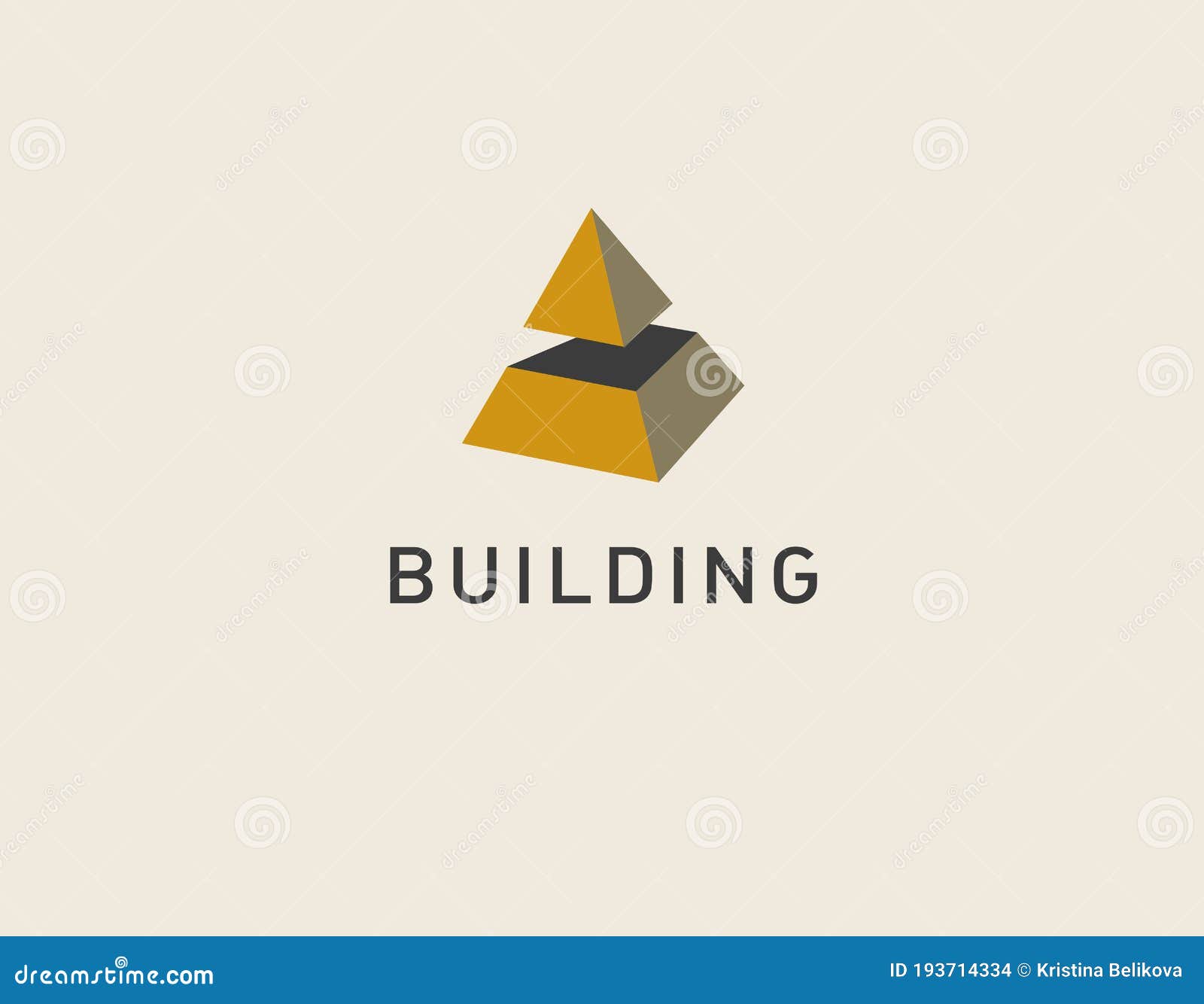 Abstract Logo Icon Pyramid 3d Construction Stock Vector - Illustration ...
