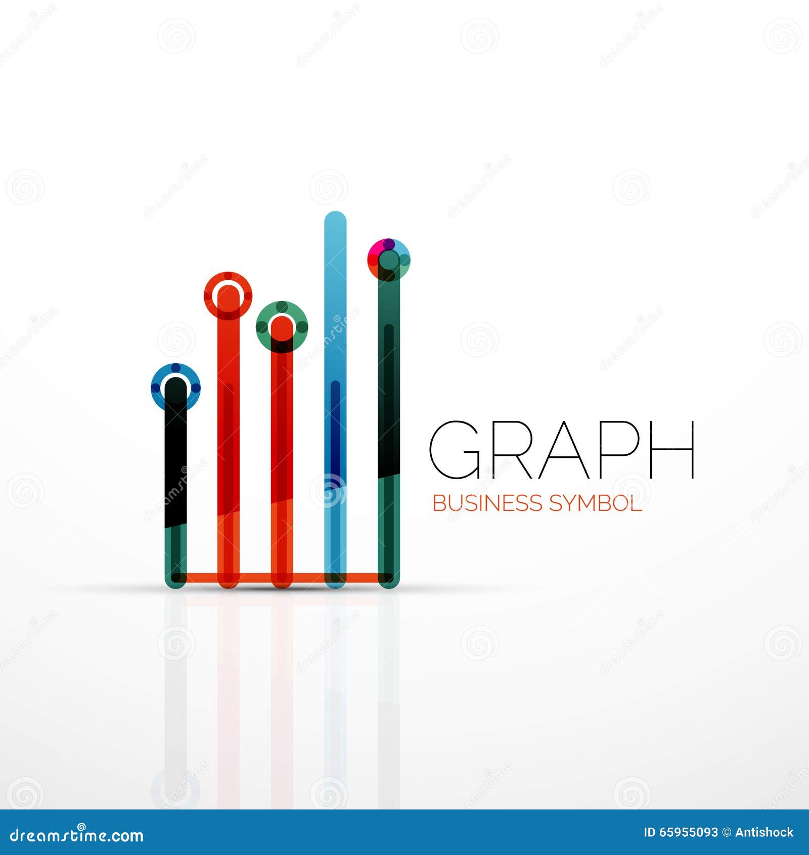 Abstract Logo Idea, Linear Chart or Graph Business Icon. Creative ...