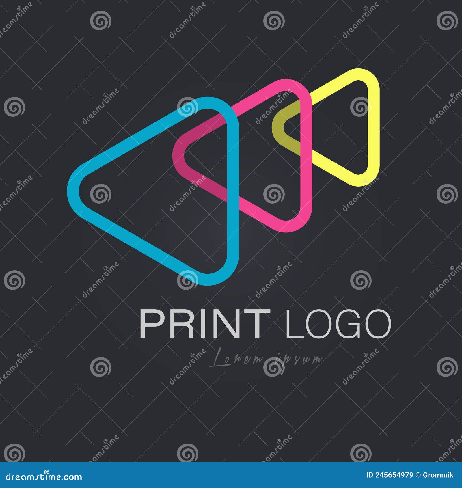 Abstract Logo with Intersecting Colored Triangles. Illustration for a ...