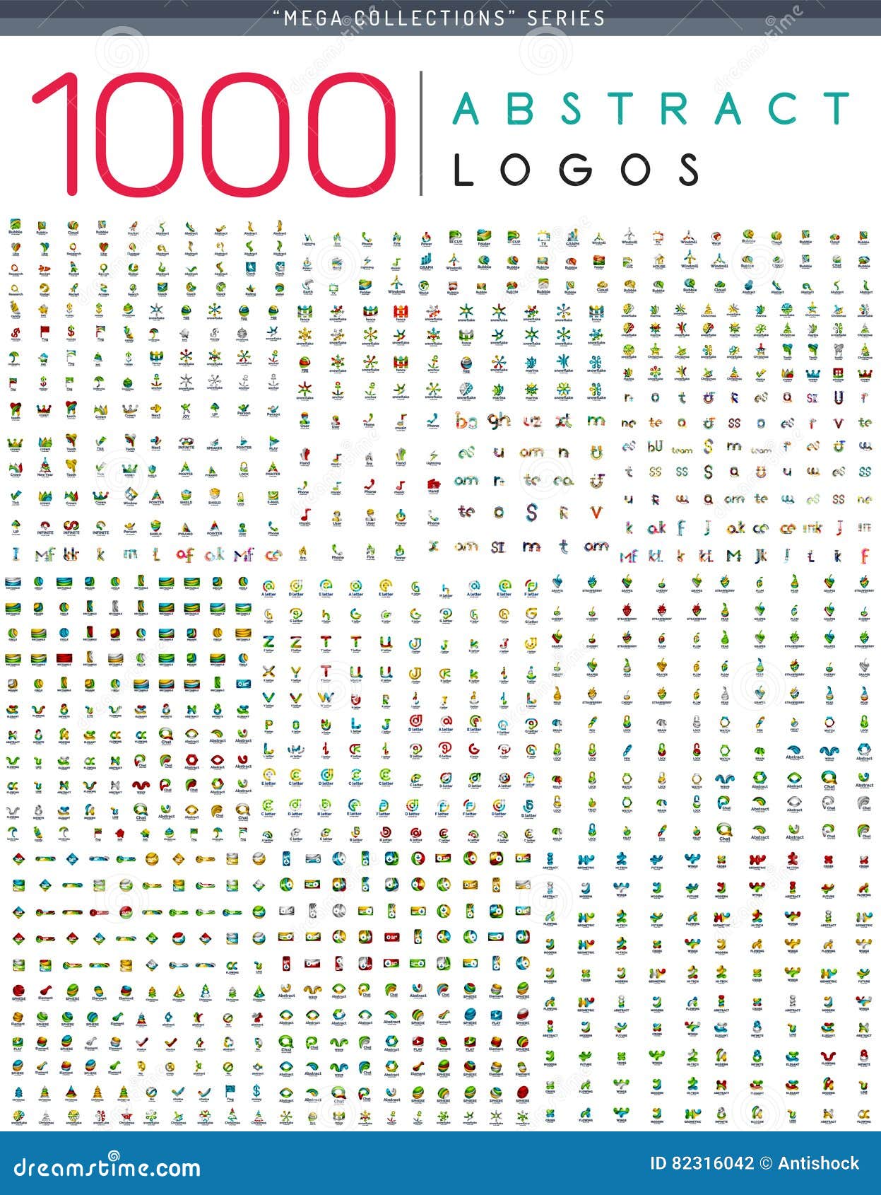 Abstract Logo Mega Collection Stock Illustration - Illustration of 1000 ...