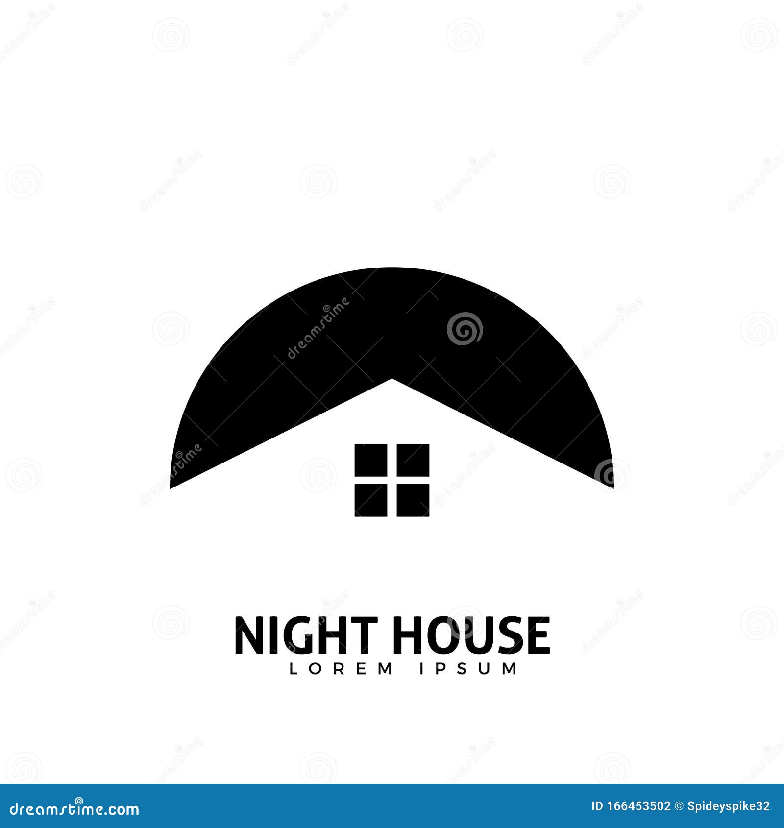 Abstract Logo of a Night House. Isolated Vector Illustration Stock ...