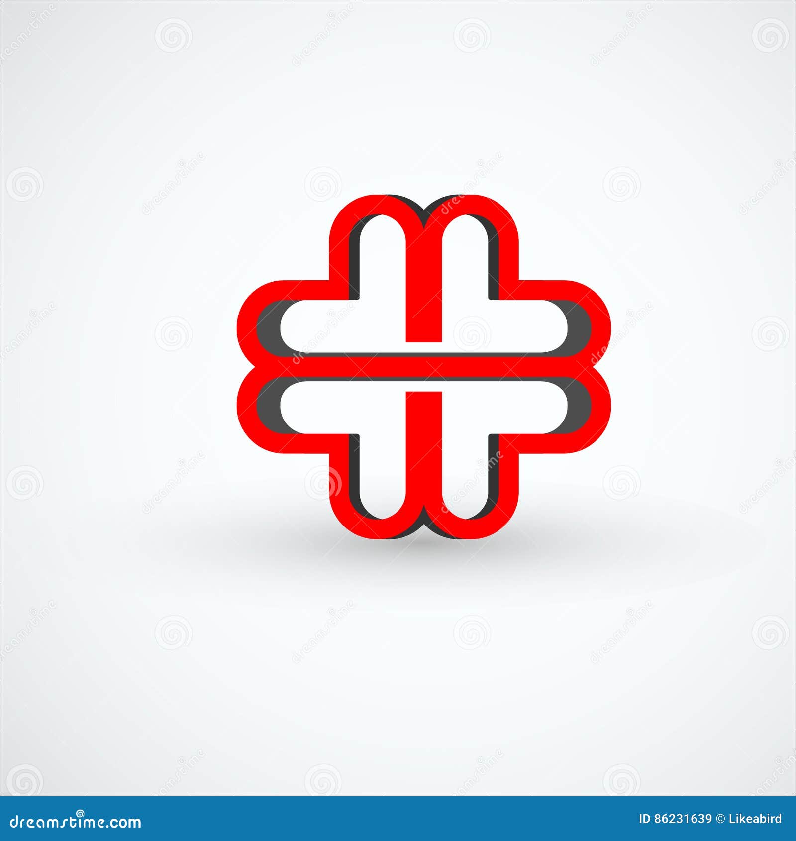 Abstract Logo in the Shape of Cross Stock Vector - Illustration of ...