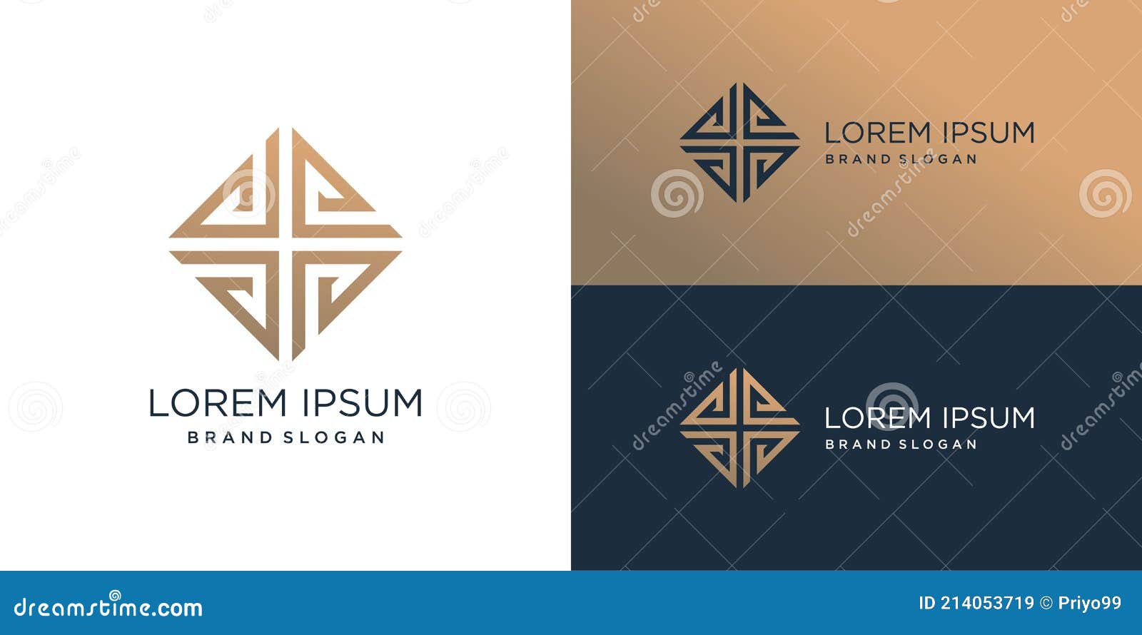 Abstract Logo Template with Creative Line Art Style Premium Vector ...