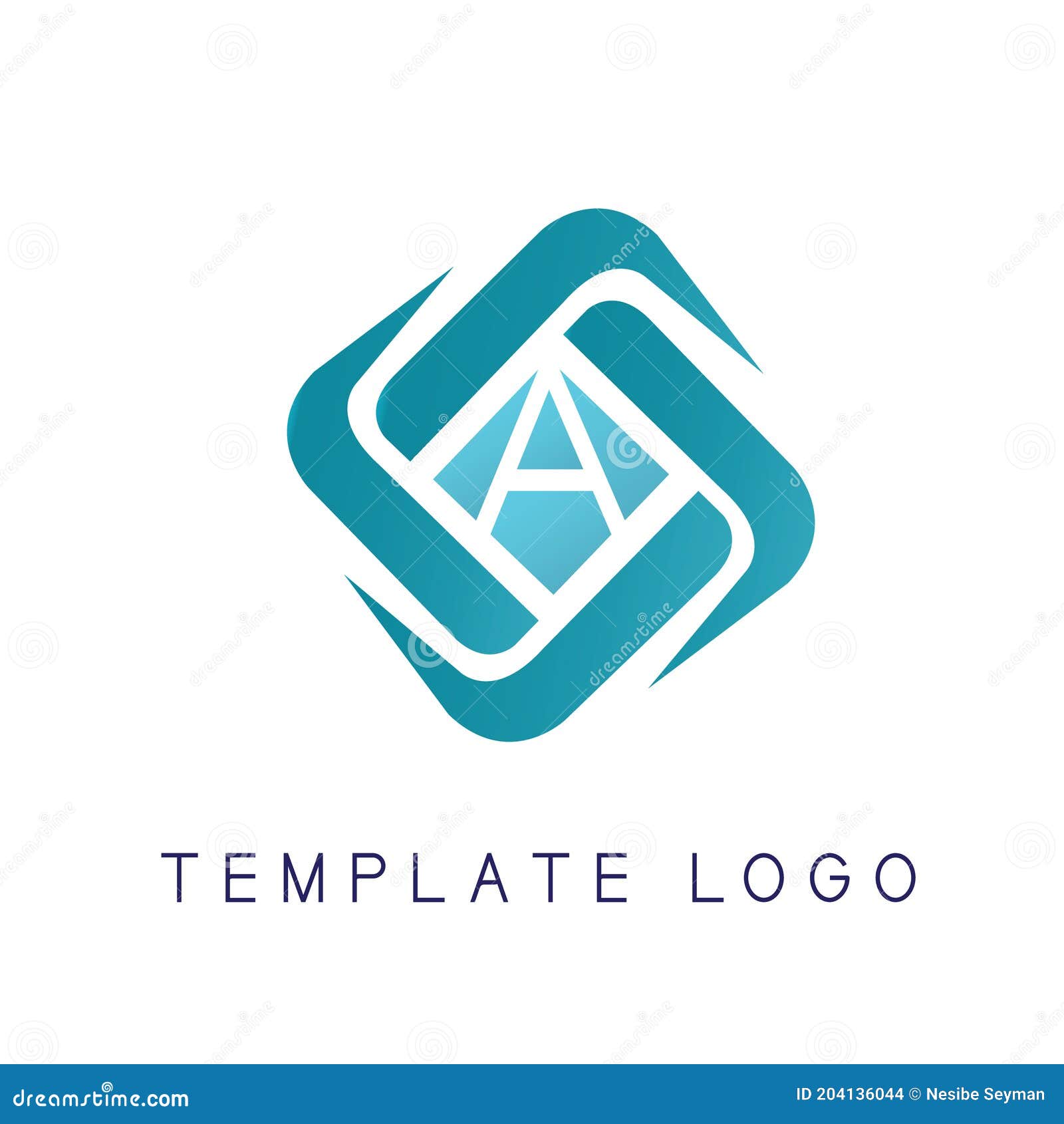 A, Abstract Logo Template, Illustration, White Background Stock Vector ...