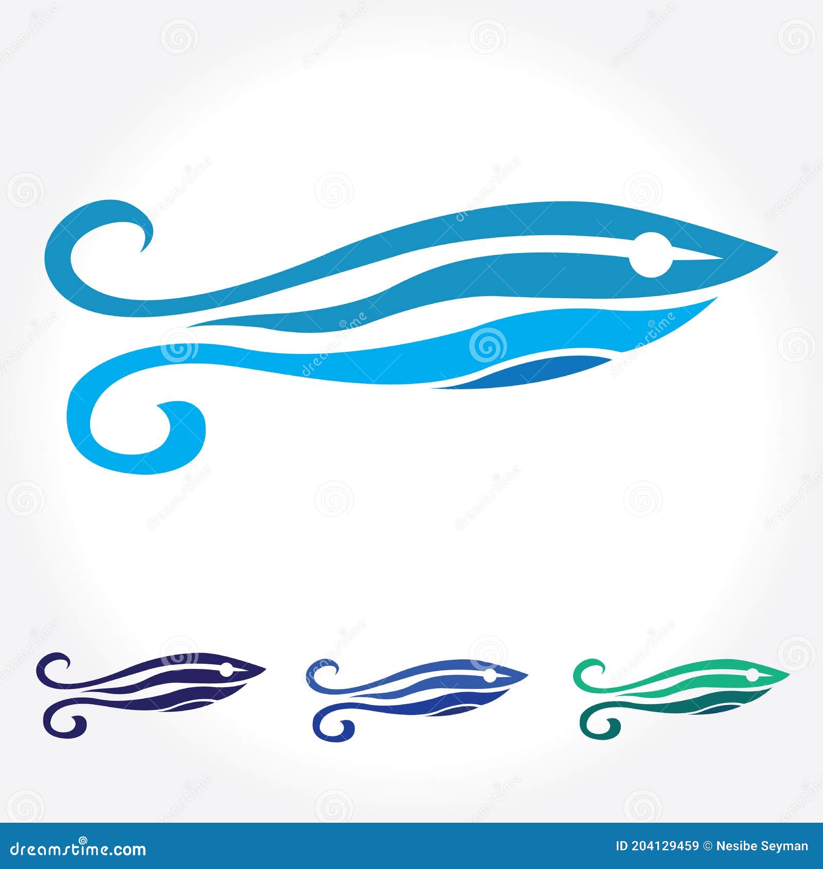 Fish Logo Template, Illustration, White Background Stock Vector ...