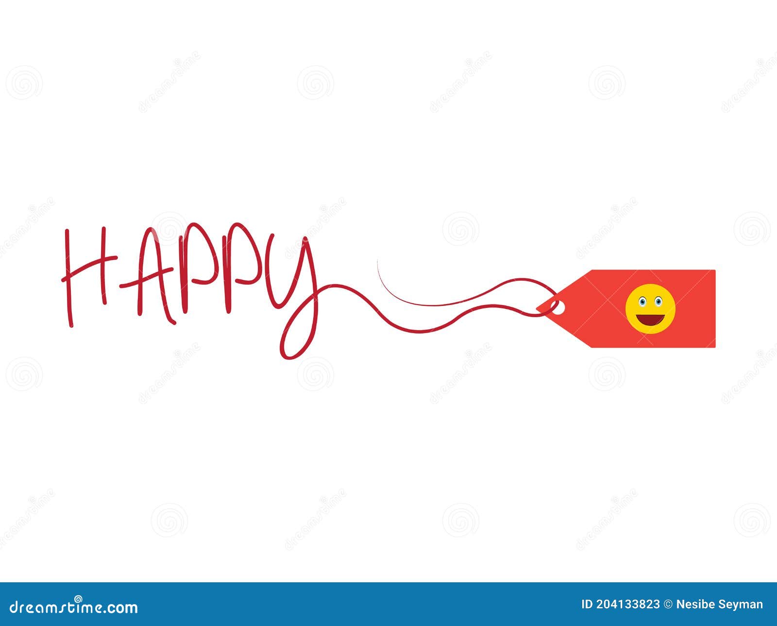 Happy Logo Template, Illustration, White Background Stock Vector ...