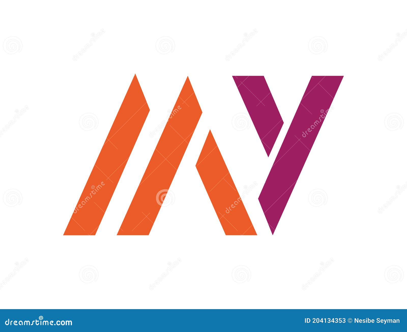 MY, Logo Template, Illustration, White Background Stock Vector ...