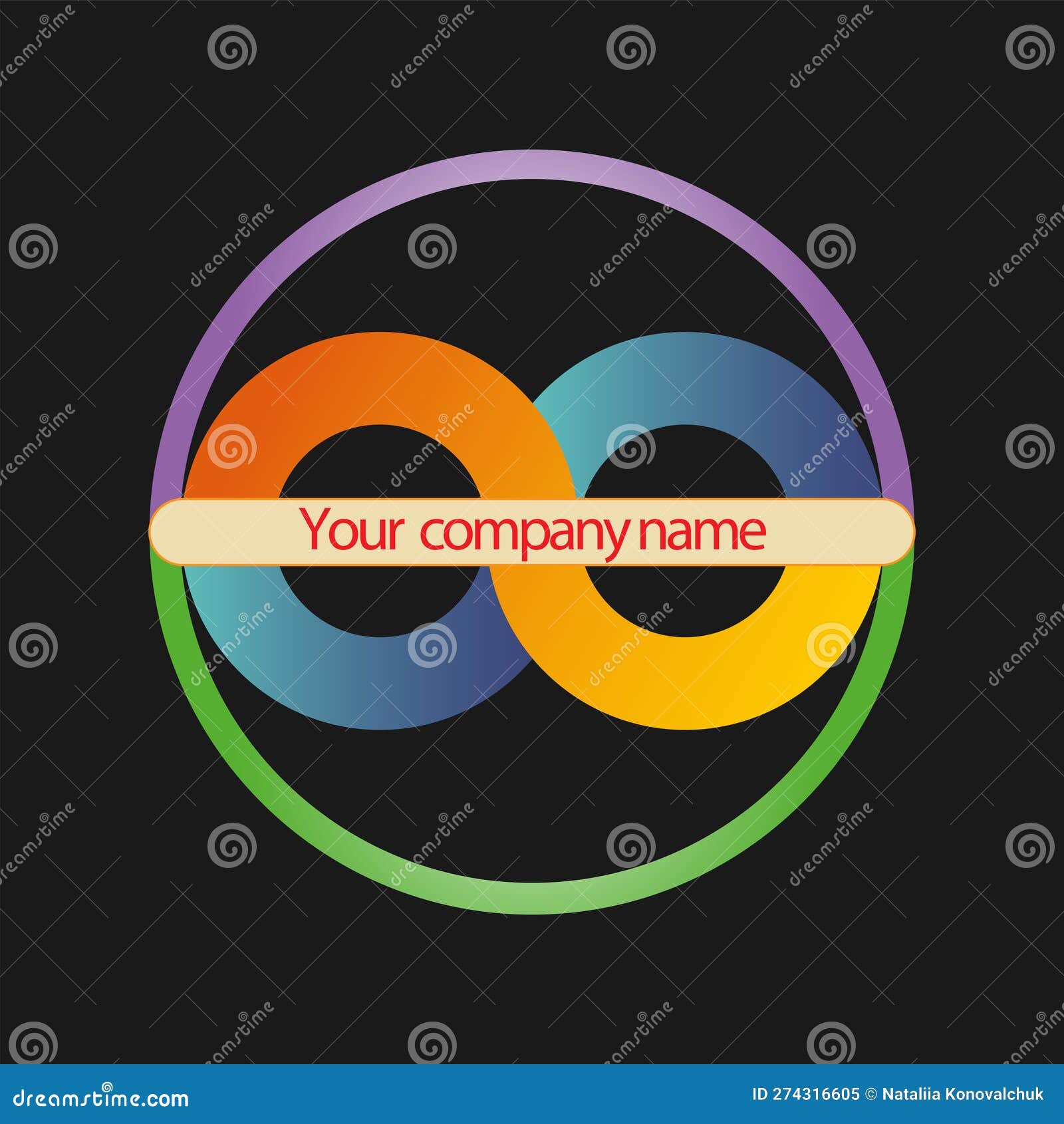 Abstract Logo on a Black Background Stock Illustration - Illustration ...