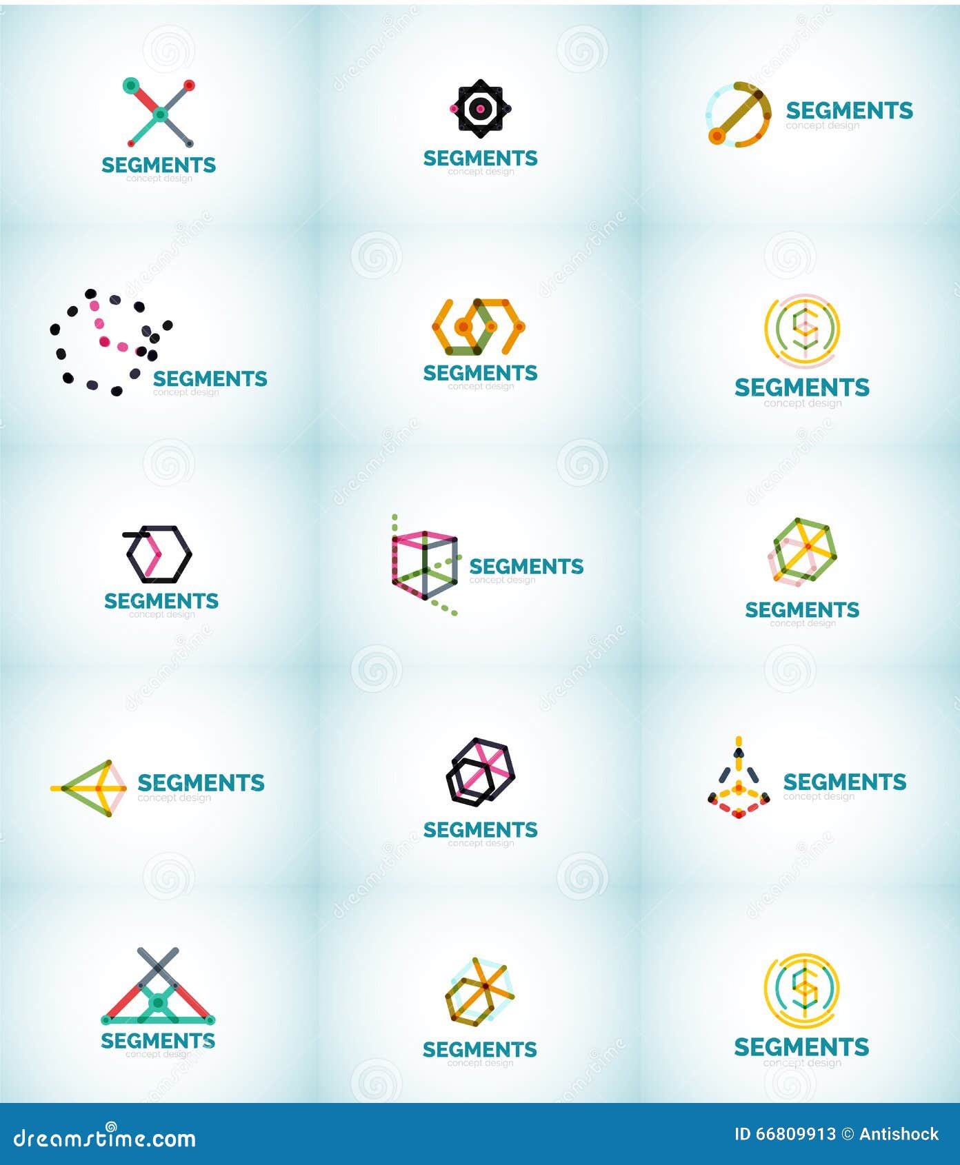 Abstract Logo, Thin Line Geometrical Design Stock Vector - Illustration ...