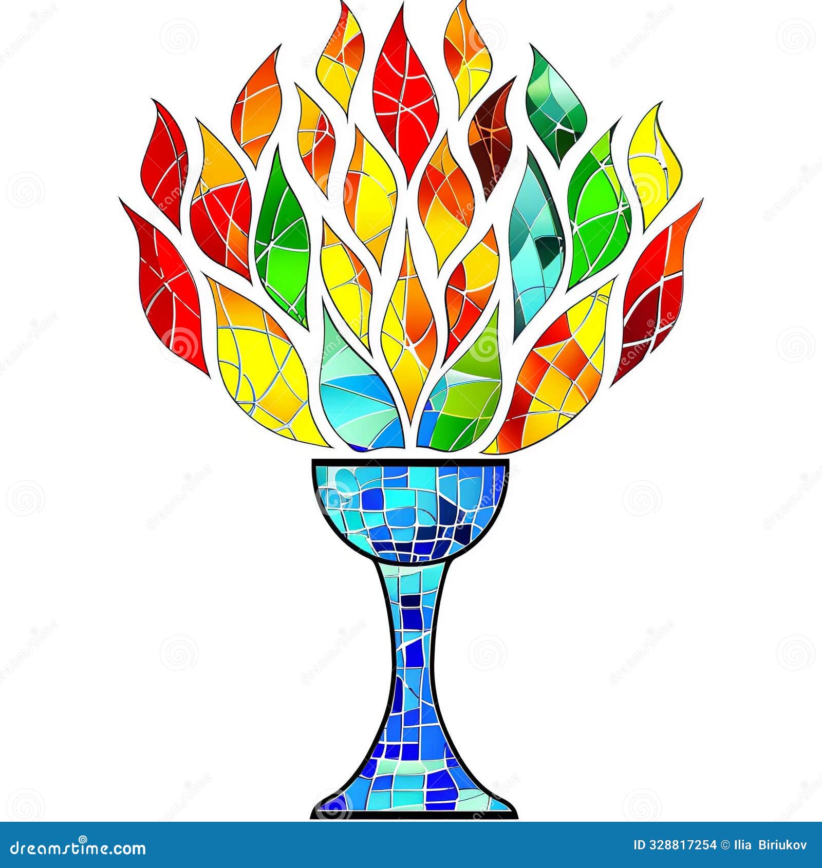 Abstract Logo of Torch or Cauldron with Fire Stock Photo - Image of ...