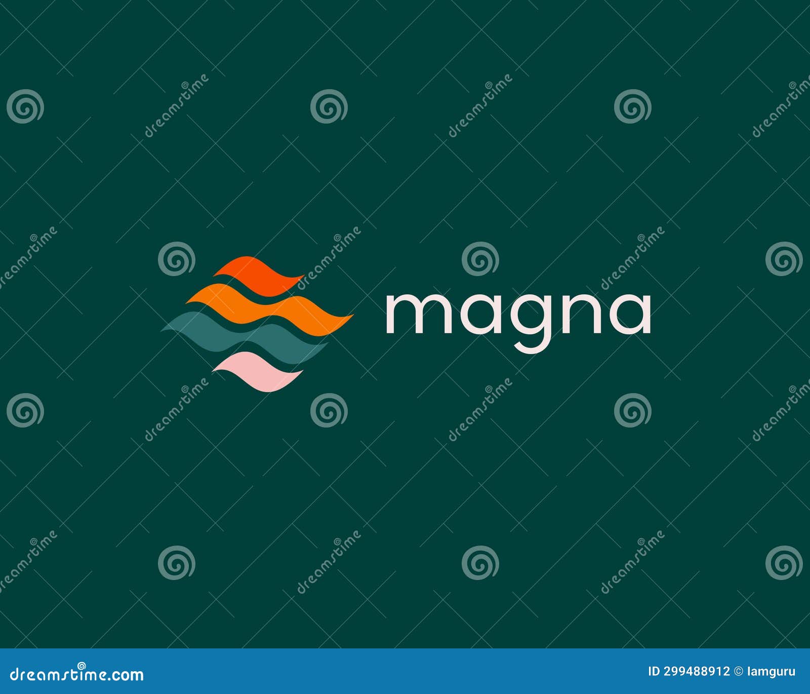 Abstract Logo from Waves. Creative Flow Motion Stream Sign. Vector ...