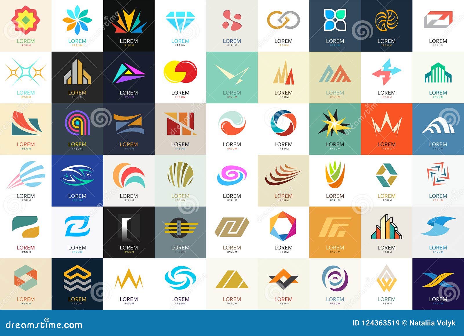 Abstract logos collection stock vector. Illustration of large - 124363519