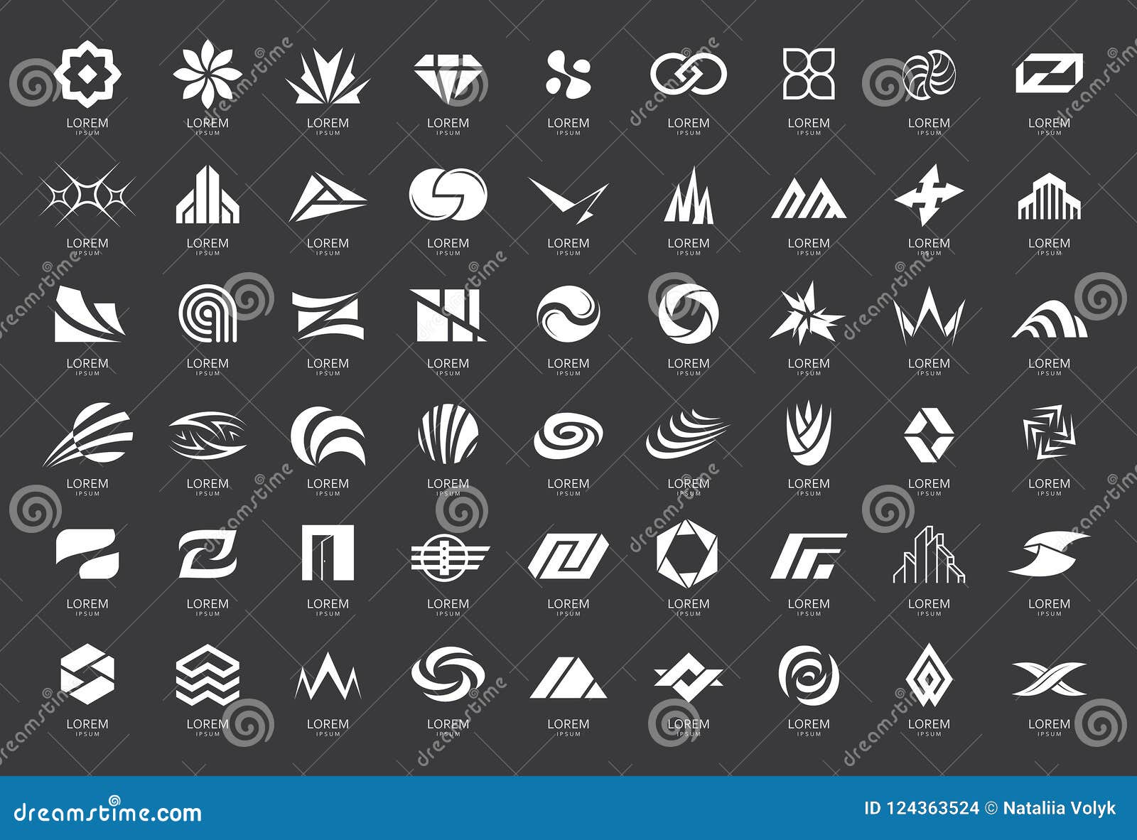 Abstract logos collection stock vector. Illustration of large - 124363524