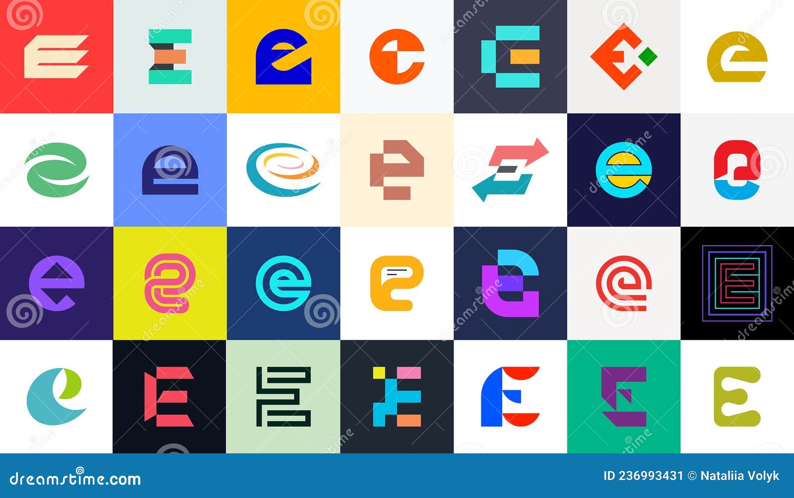 Abstract Logos Collection with Letter E Stock Vector - Illustration of ...