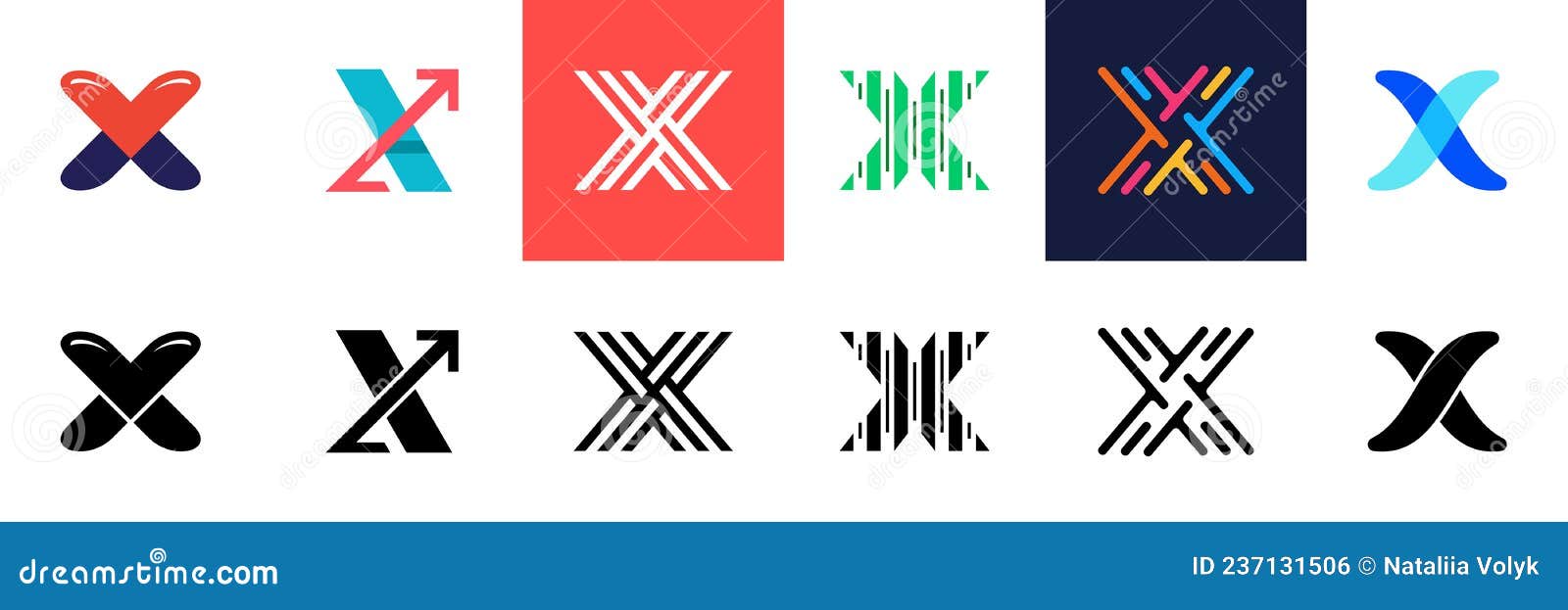 Abstract Logos Collection with Letter X Stock Vector - Illustration of ...