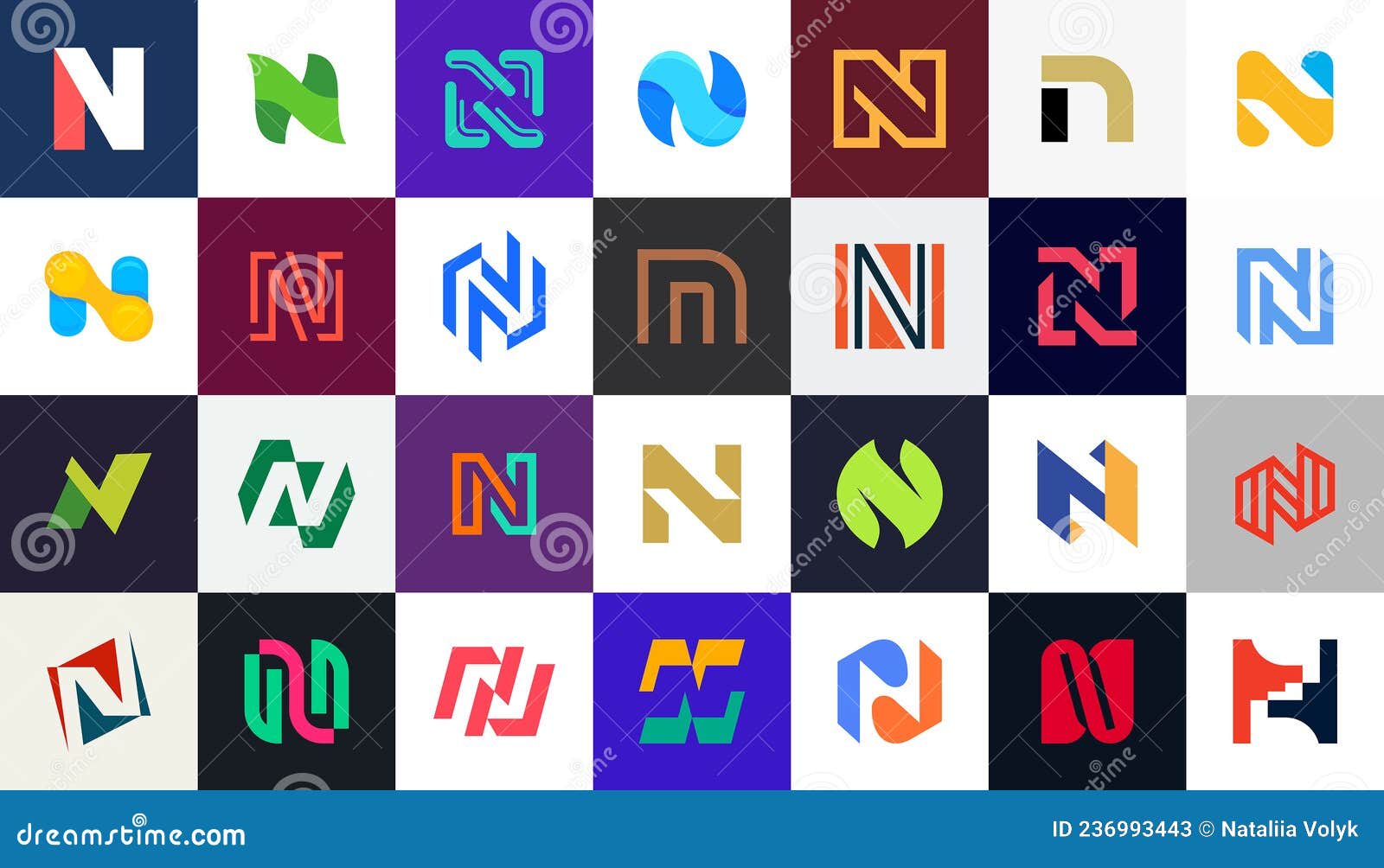 Abstract Logos Collection with Letter N Editorial Stock Photo ...