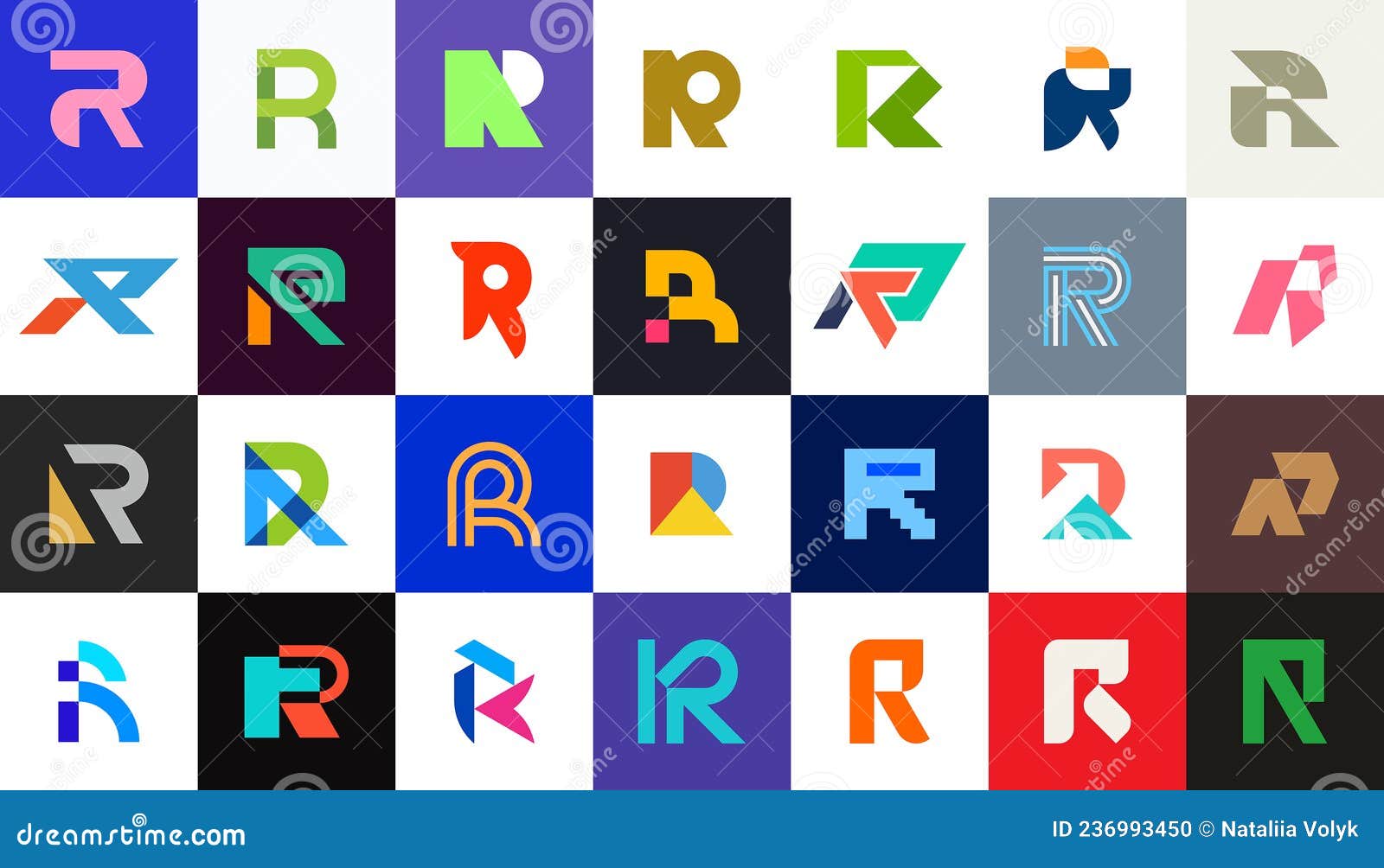Abstract Logos Collection with Letter R Editorial Image - Illustration ...