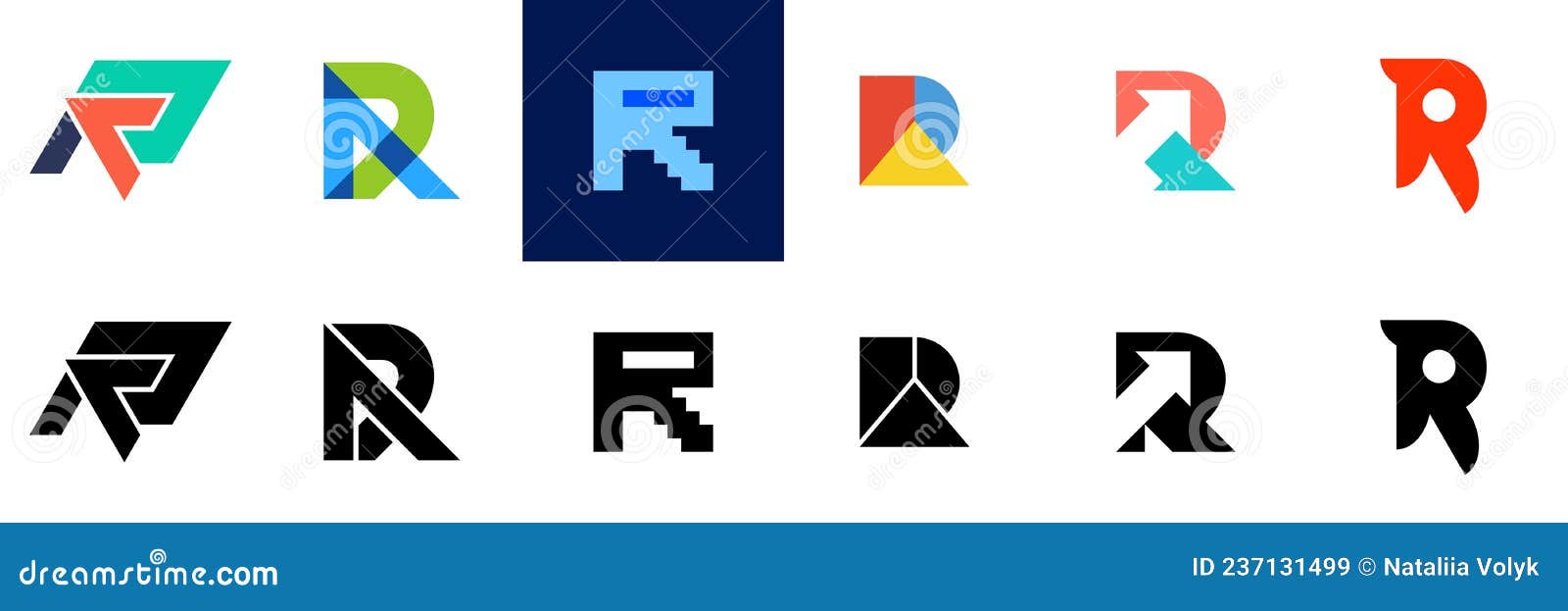 Abstract Logos Collection with Letter R Stock Vector - Illustration of ...