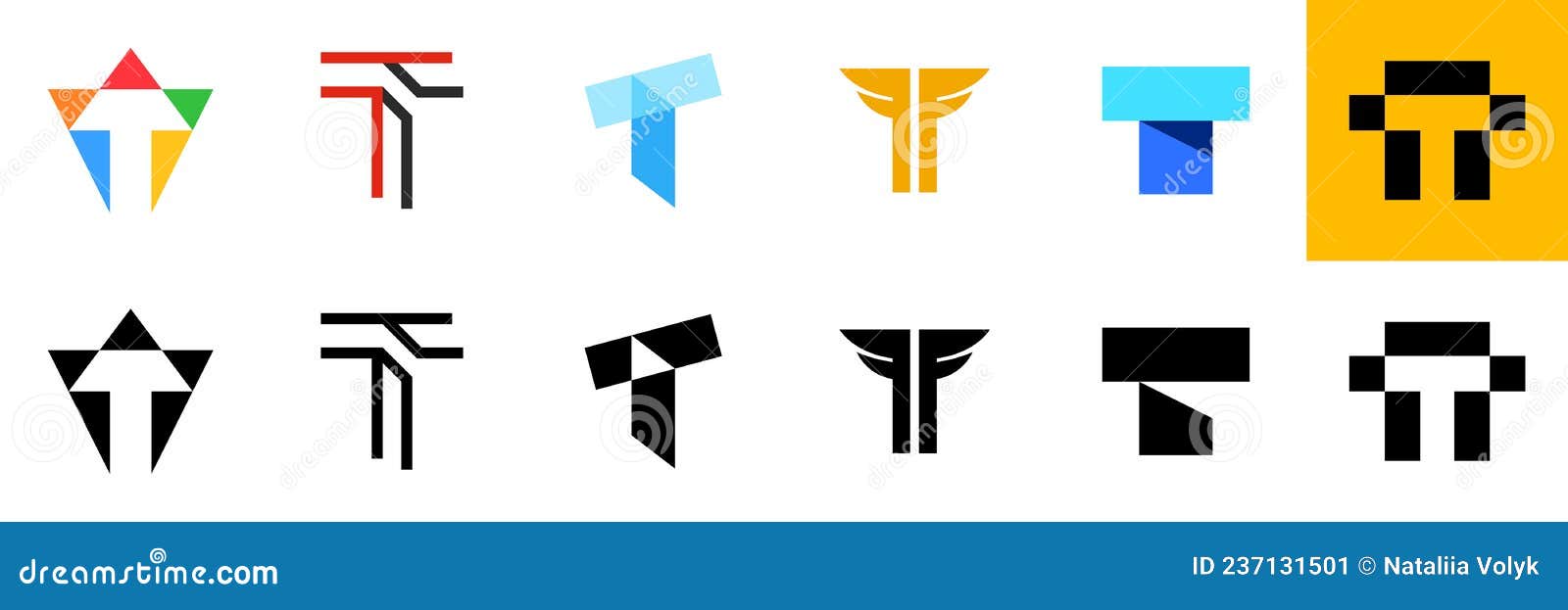 Abstract Logos Collection with Letter T Stock Vector - Illustration of ...