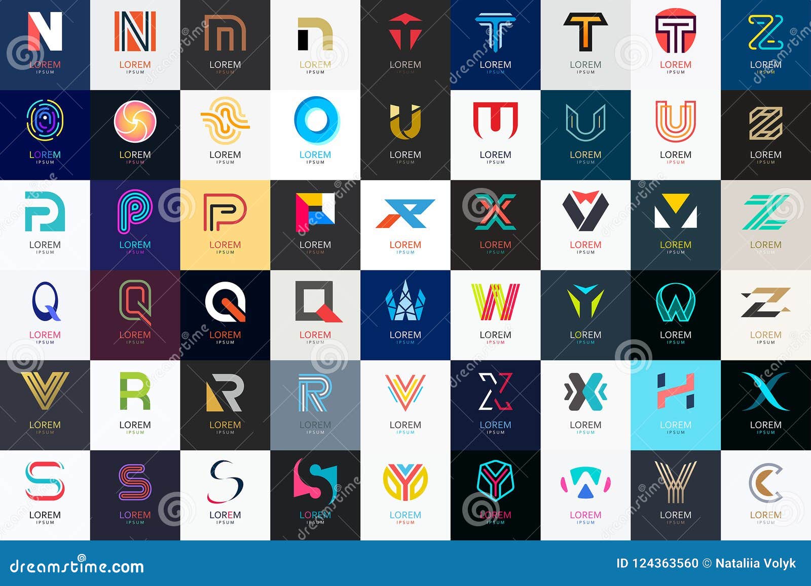 Abstract Logos Collection with Letters Stock Vector - Illustration of ...