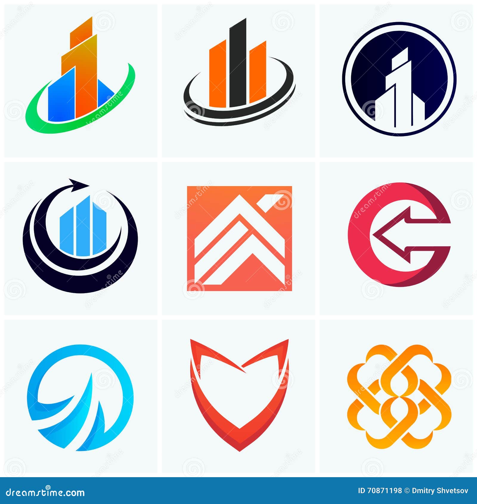 Abstract Logos Company Signs Vector Icons Stock Vector - Illustration ...