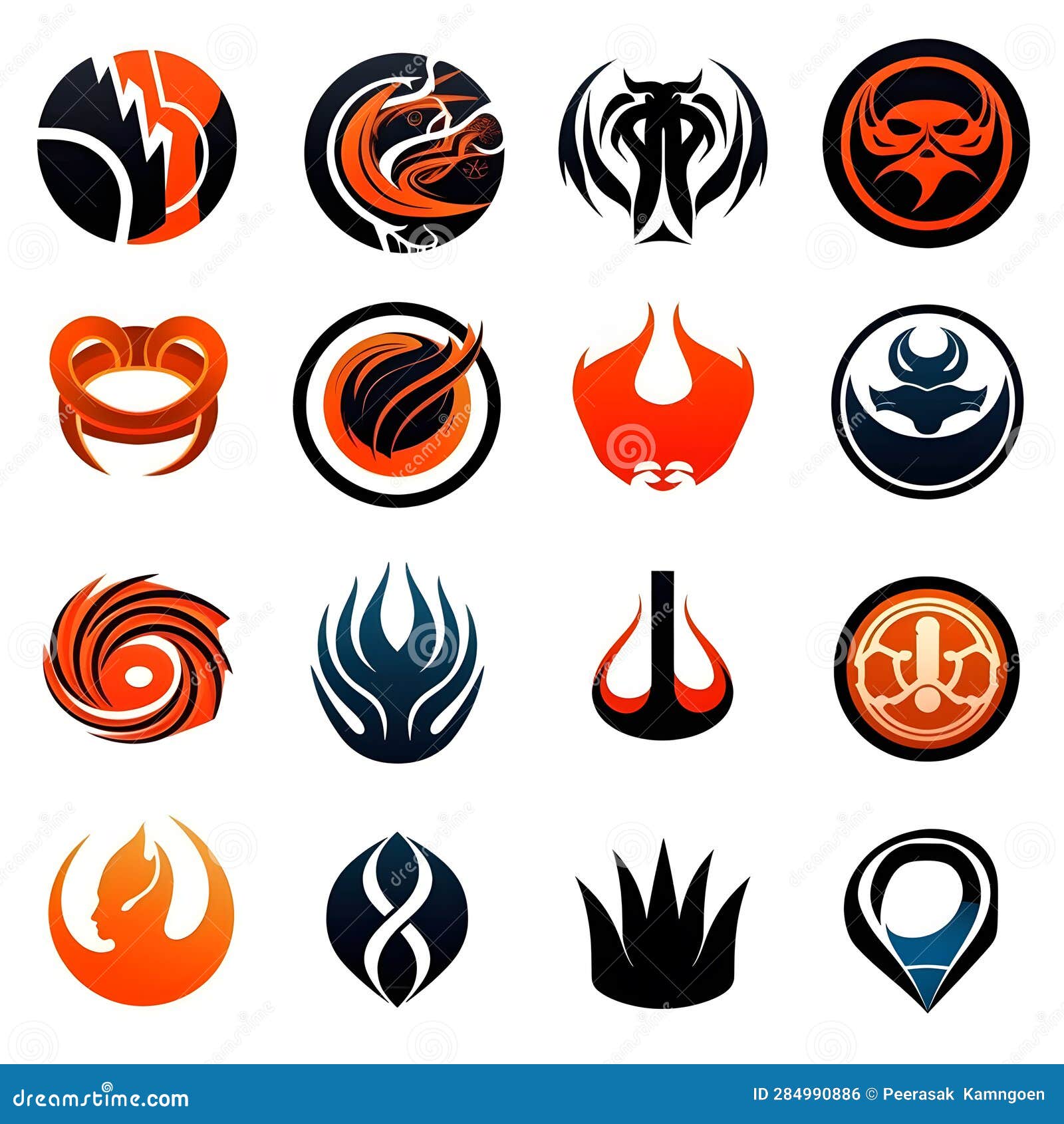 Abstract Logos of Creativity. AI Generated Stock Illustration ...