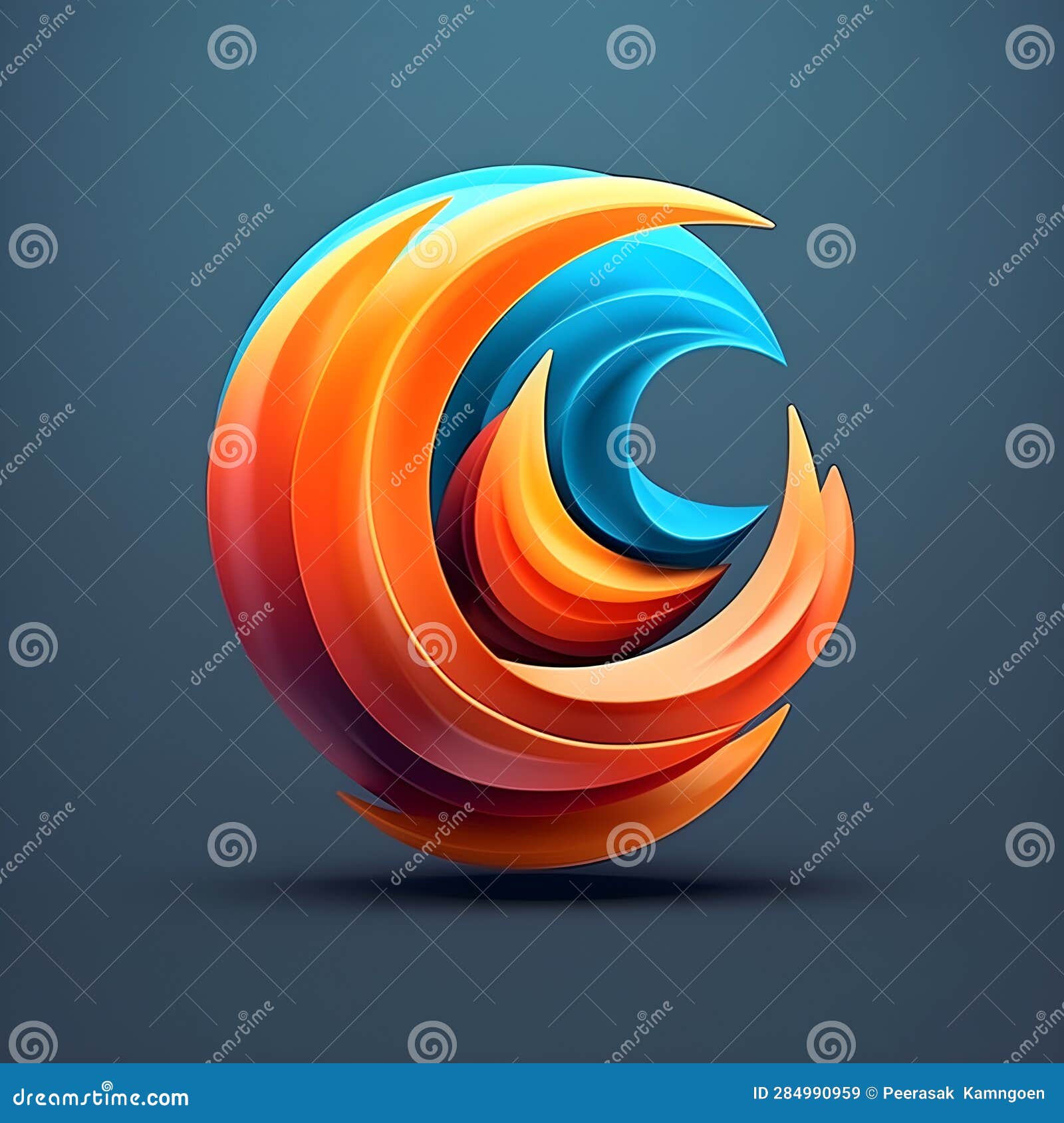 Abstract Logos of Creativity. AI Generated Stock Illustration ...