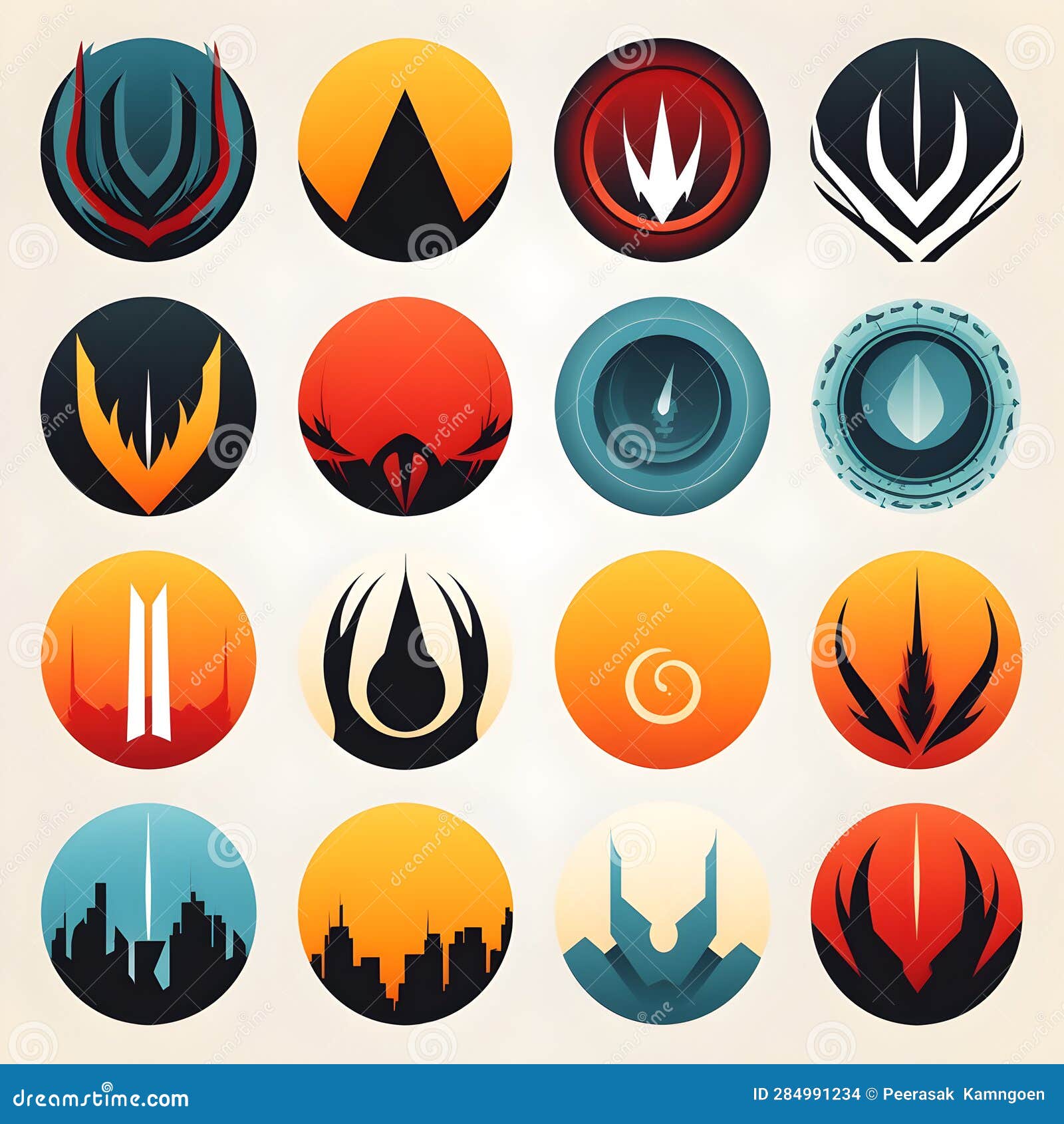 Abstract Logos of Creativity. AI Generated Stock Illustration ...