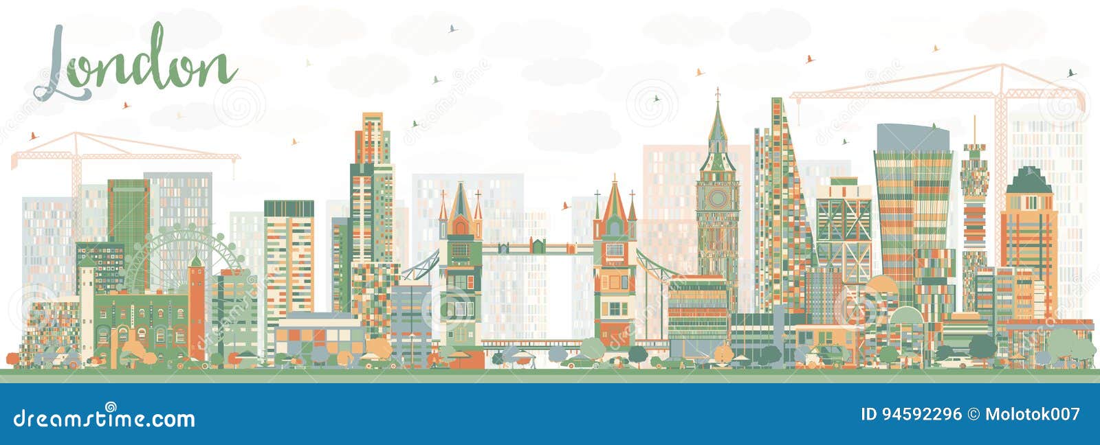 Abstract London Skyline with Color Buildings. Editorial Photo ...